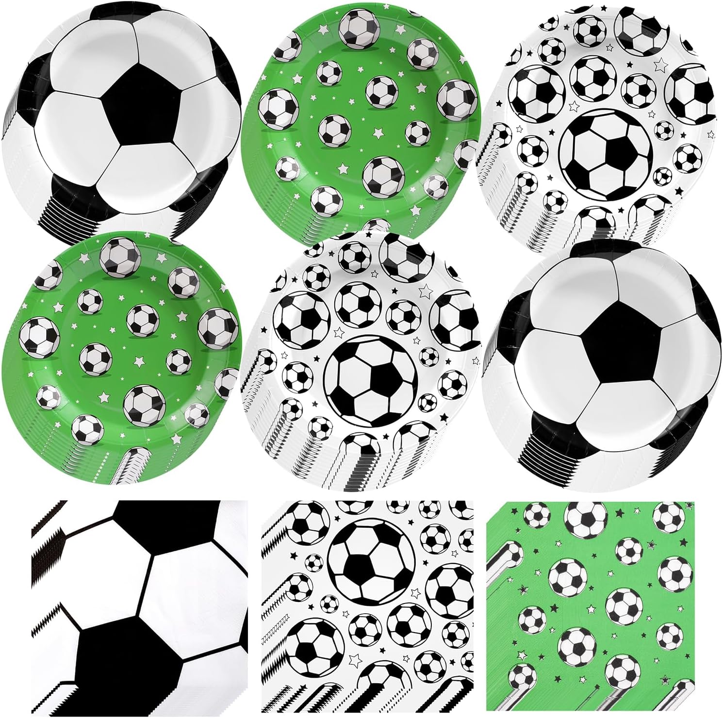 Amazon.com: 96pcs Soccer Party Supplies Soccer Plates and Napkins ...