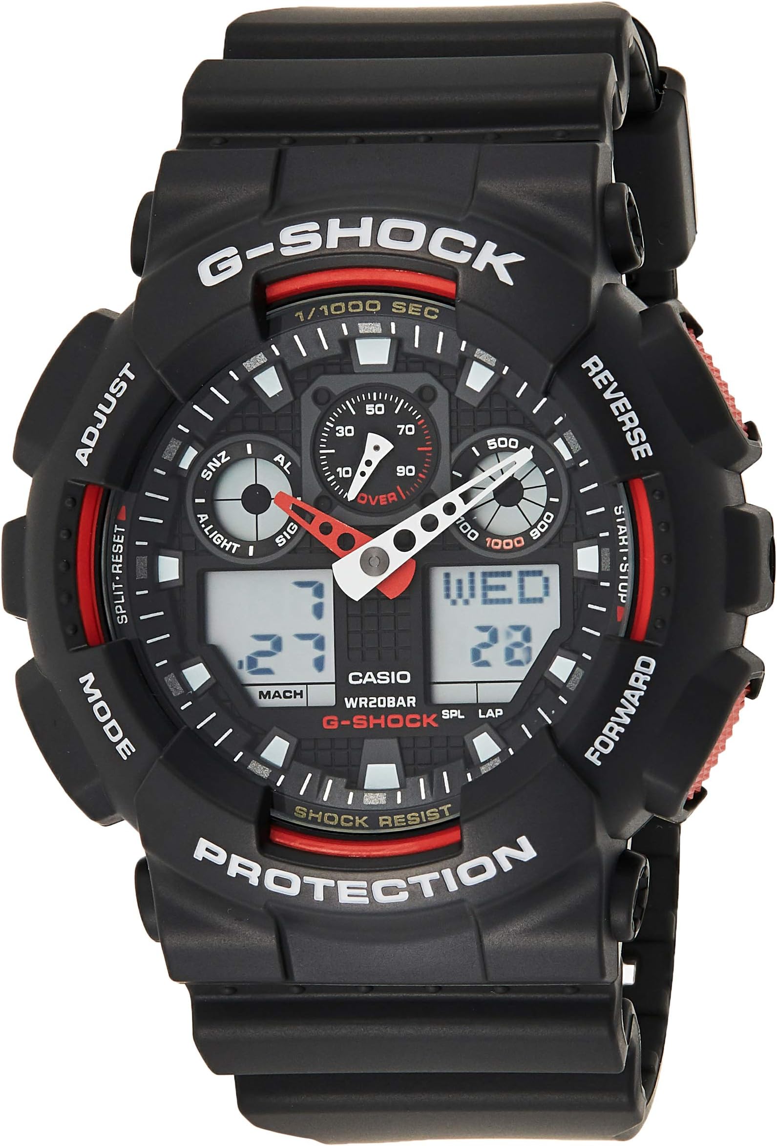 Casio G-Shock Watch For Men Ana-Digi Dial Resin Band - GA-100-1A2: Buy ...