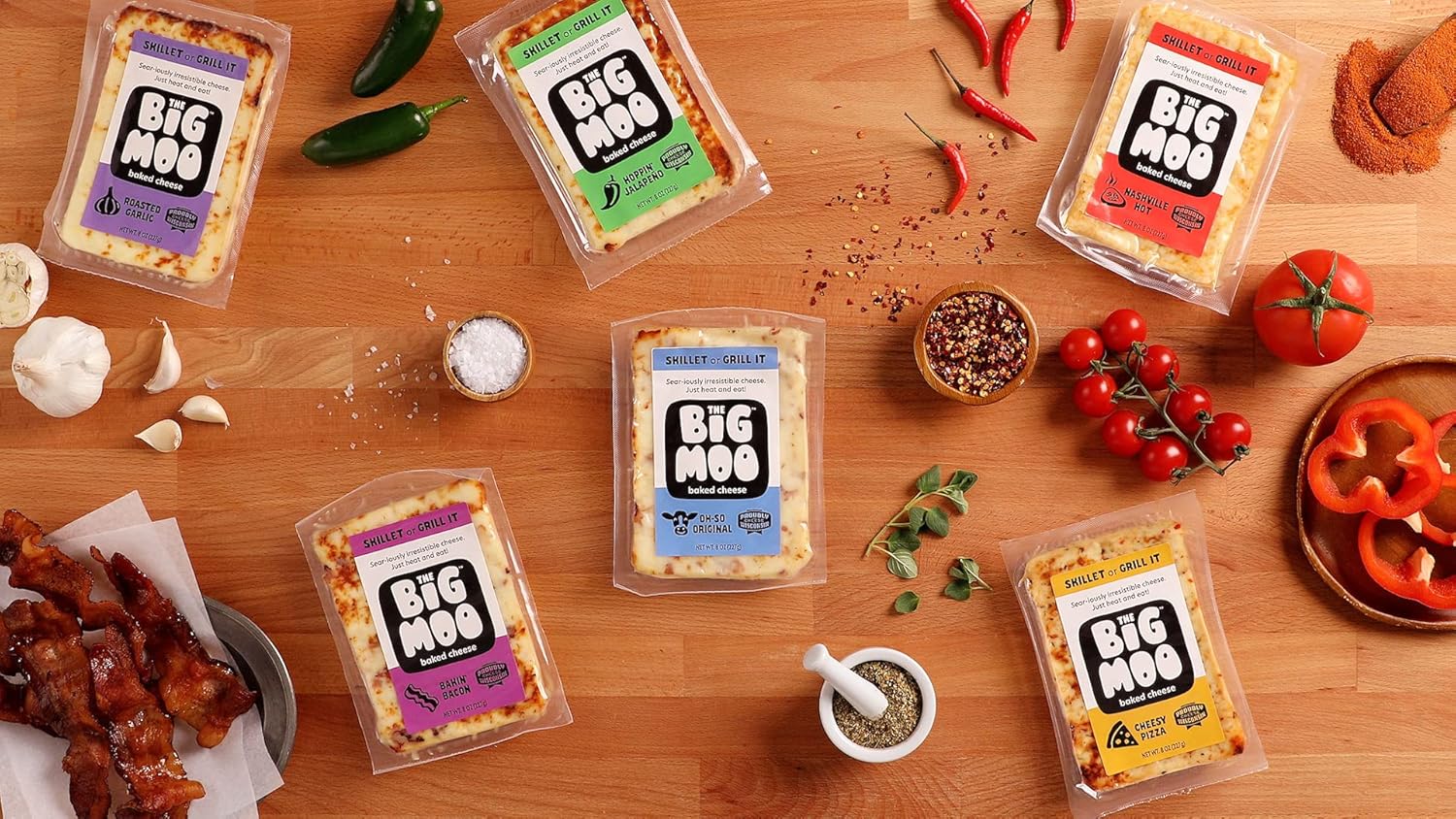 THE BIG MOO Queso horneado OH-SO ORIGINAL Paquete de 3 Bloque de queso ...