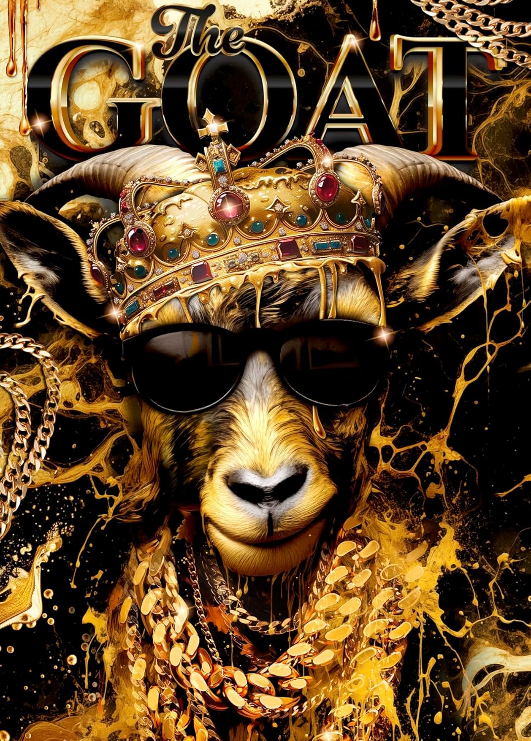 Amazon.com: TrophySmack GOAT Metal Wall Art (Golden GOAT): Posters & Prints