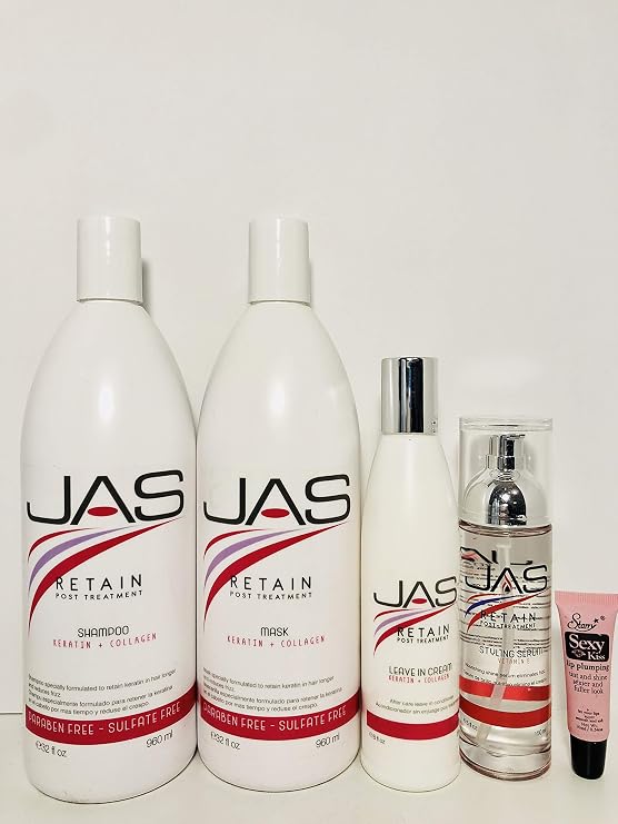 Amazon.com : JAS Retain Port Treatment with Keratin + Collagen Shampoo ...