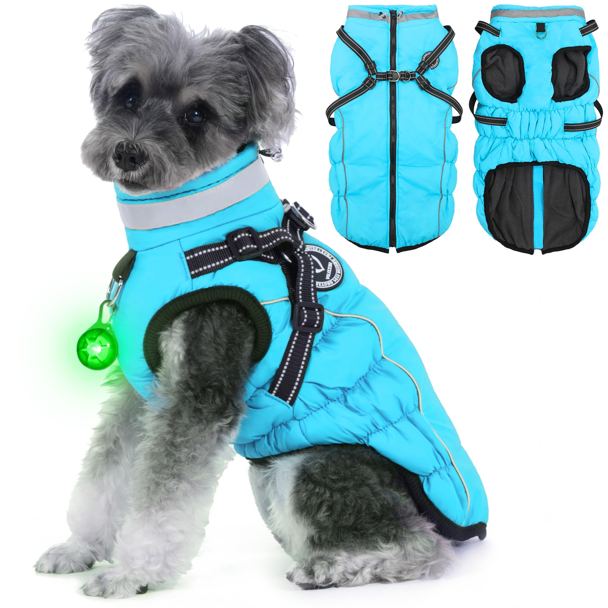 Amazon.com : HezzLuv Waterproof Dog Jacket with Built-in Harness ...