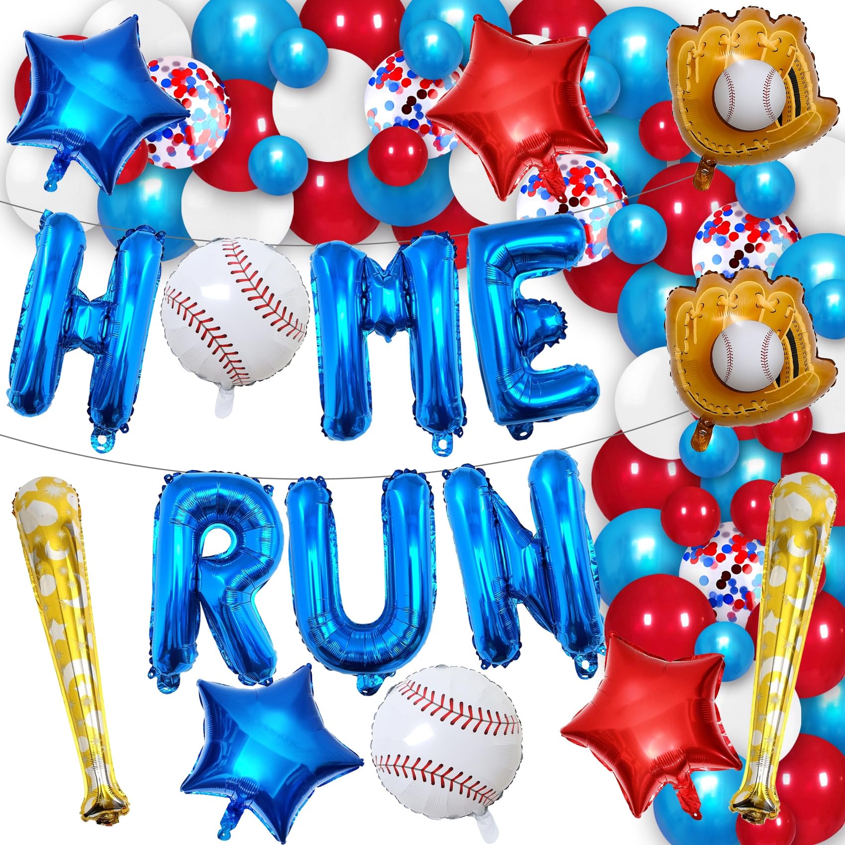 Amazon.com: Home Run Balloons Baseball Decorations Baseball Birthday ...