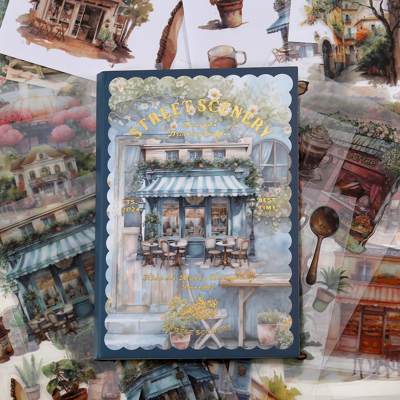 Amazon.com: Sgbvzbd Street Scenery Theme Sticker Scrapbooking Supplies ...