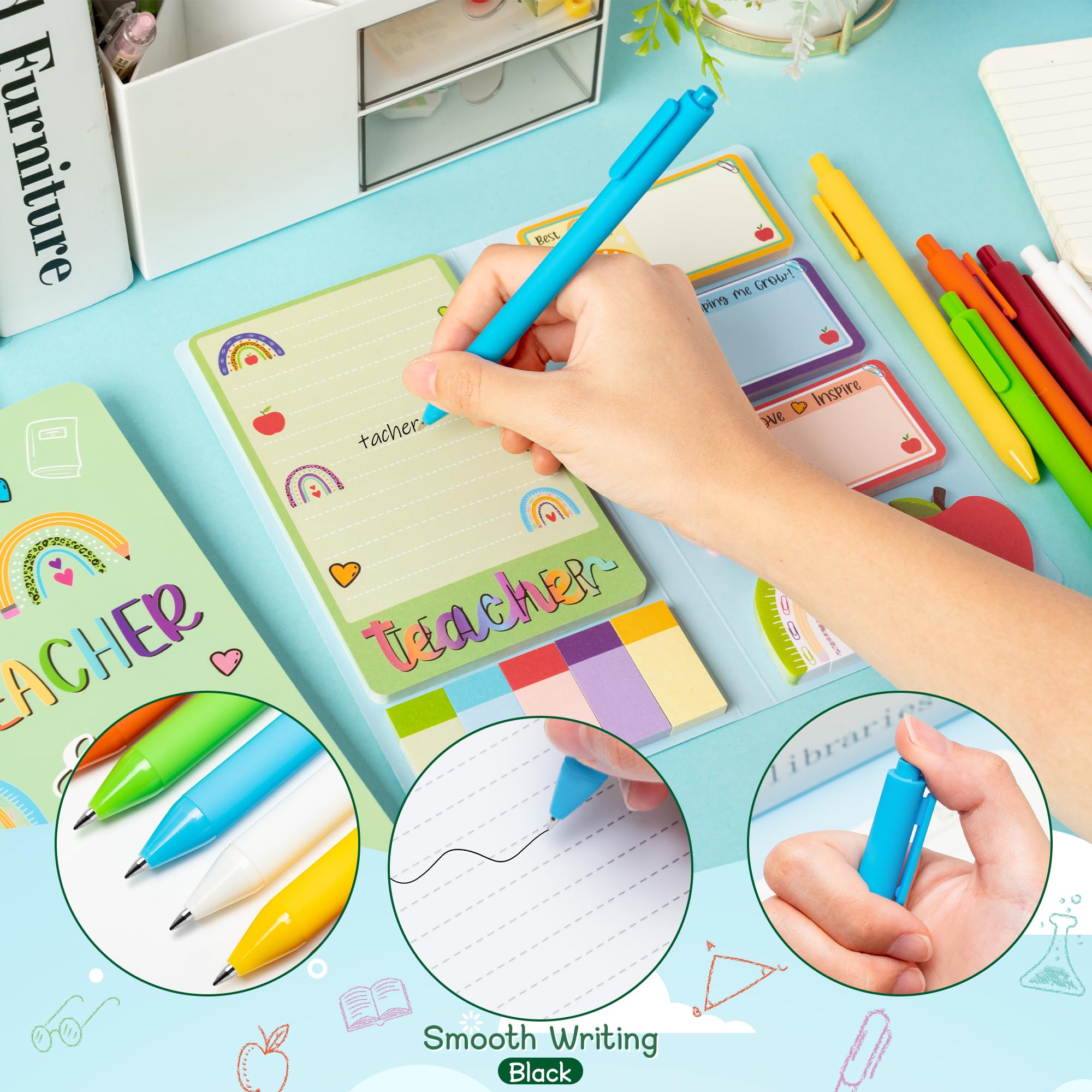 Snapklik.com : Xqumoi Teacher Sticky Note A5 Notebooks Pens Stationery ...