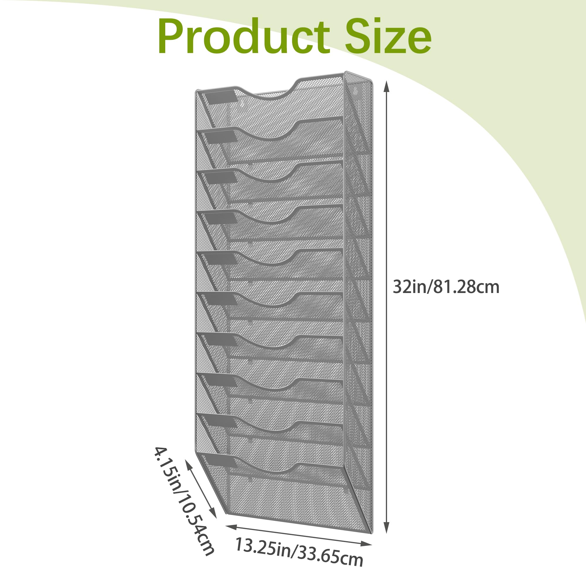 Snapklik.com : 10 Pocket Mesh Hanging Wall File Organizer, Easily File ...