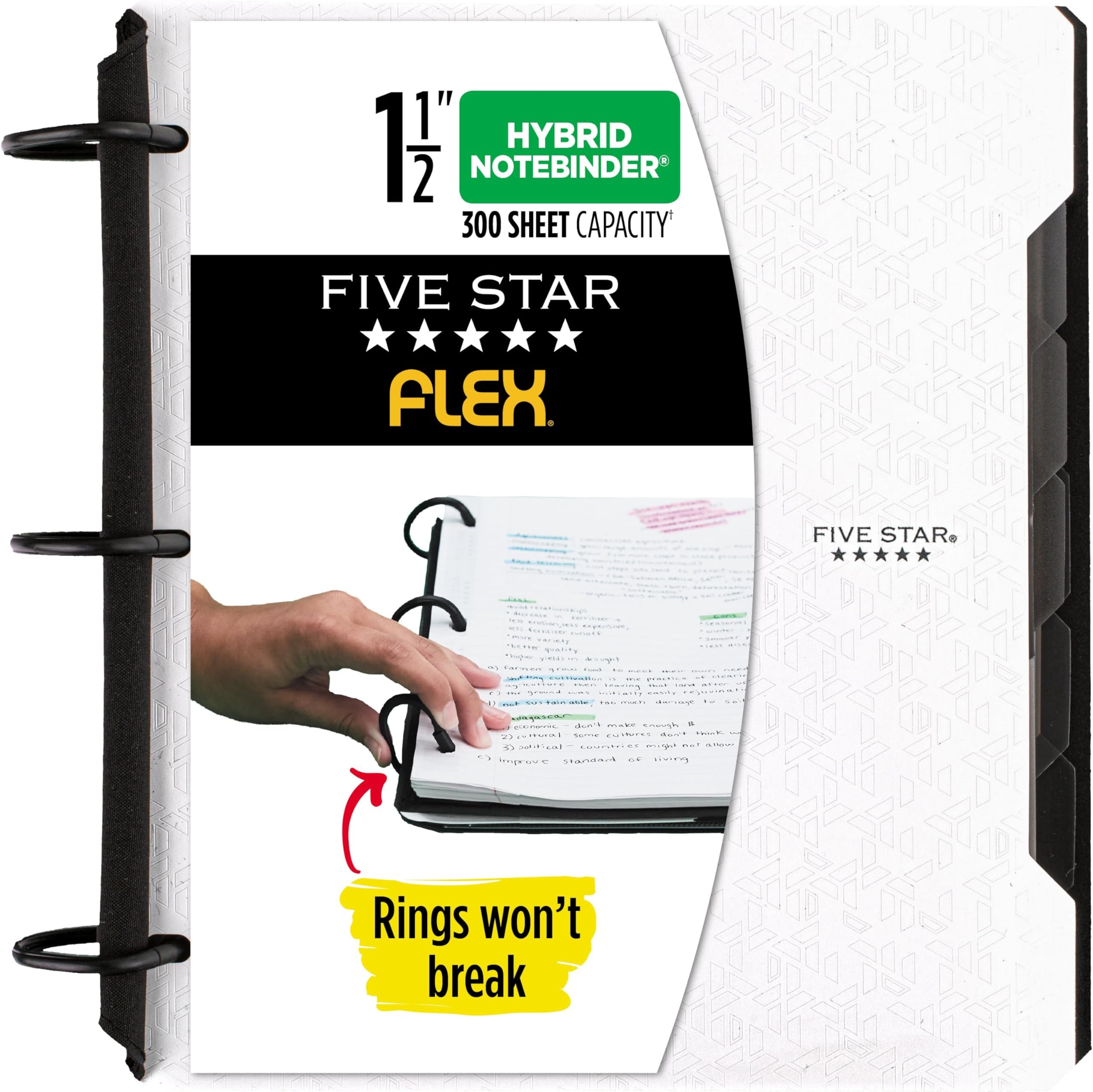 Amazon.com : Five Star Flex Hybrid NoteBinder, 1 Inch Binder with Tabs ...