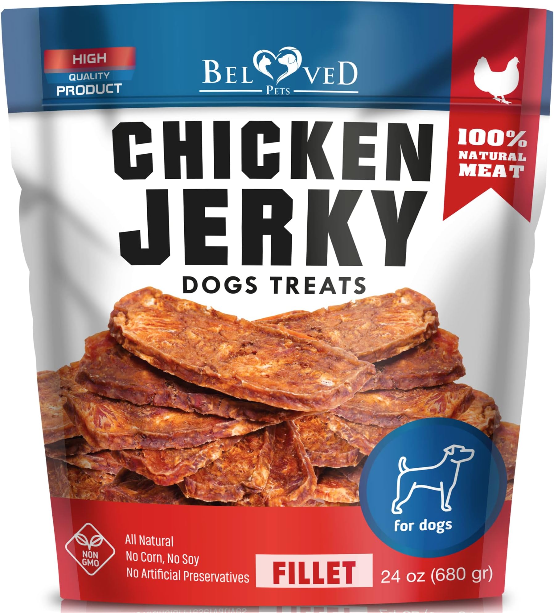 Amazon.com : Chicken Jerky Dog Treats 1.5 Lb - Human Grade Pet Snacks ...