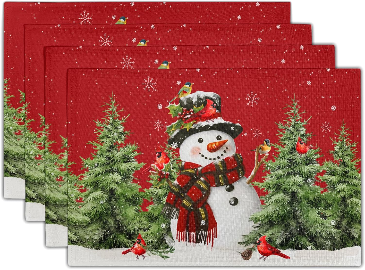 Amazon.com: Juvale Christmas Table Placemats Set of 6, 13.5 X 18.5 ...
