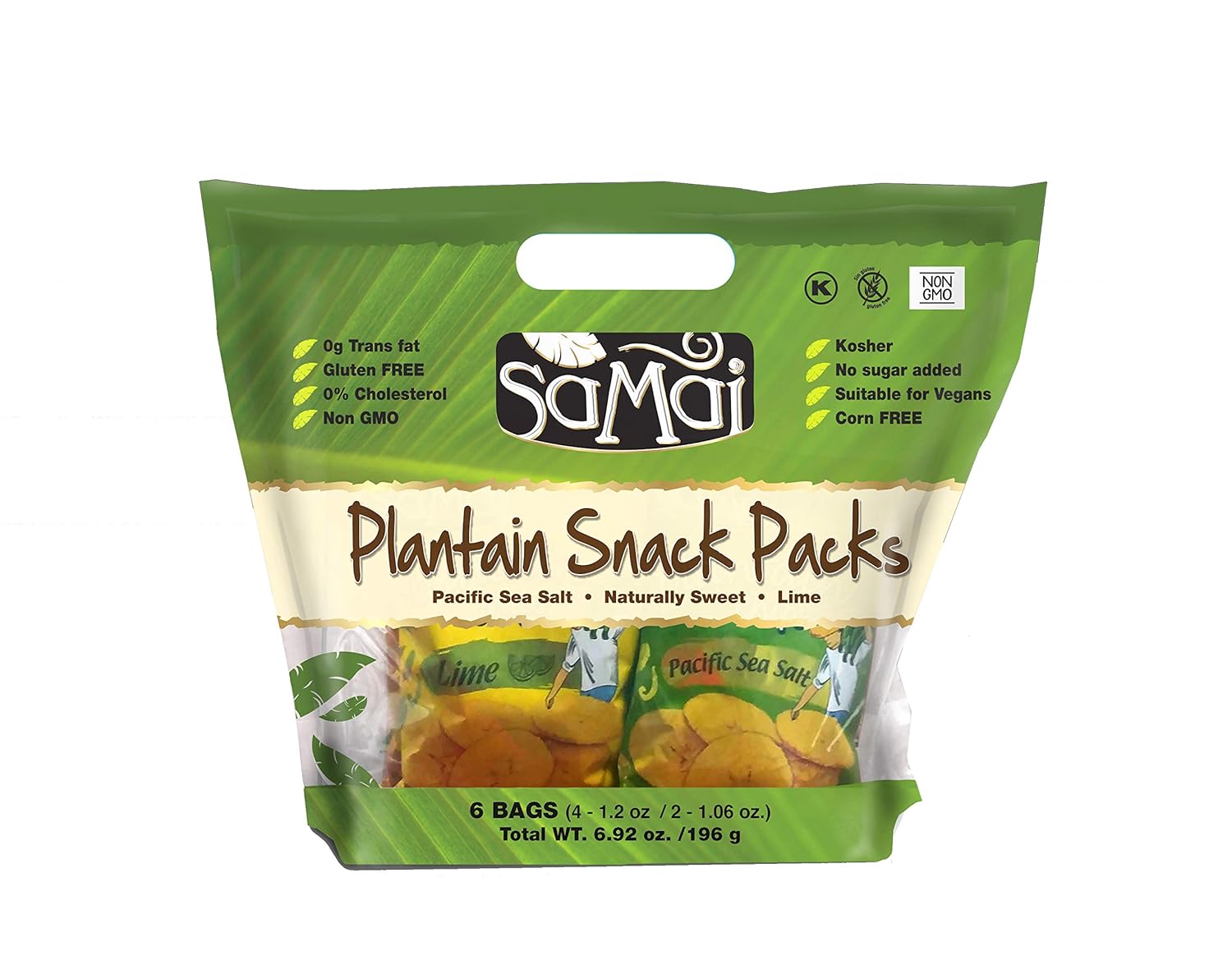 Amazon.com: SAMAI Plantain Chips 6.92oz (Pack of 3) Variety Pack (Pacific Sea Salt, Naturally ...