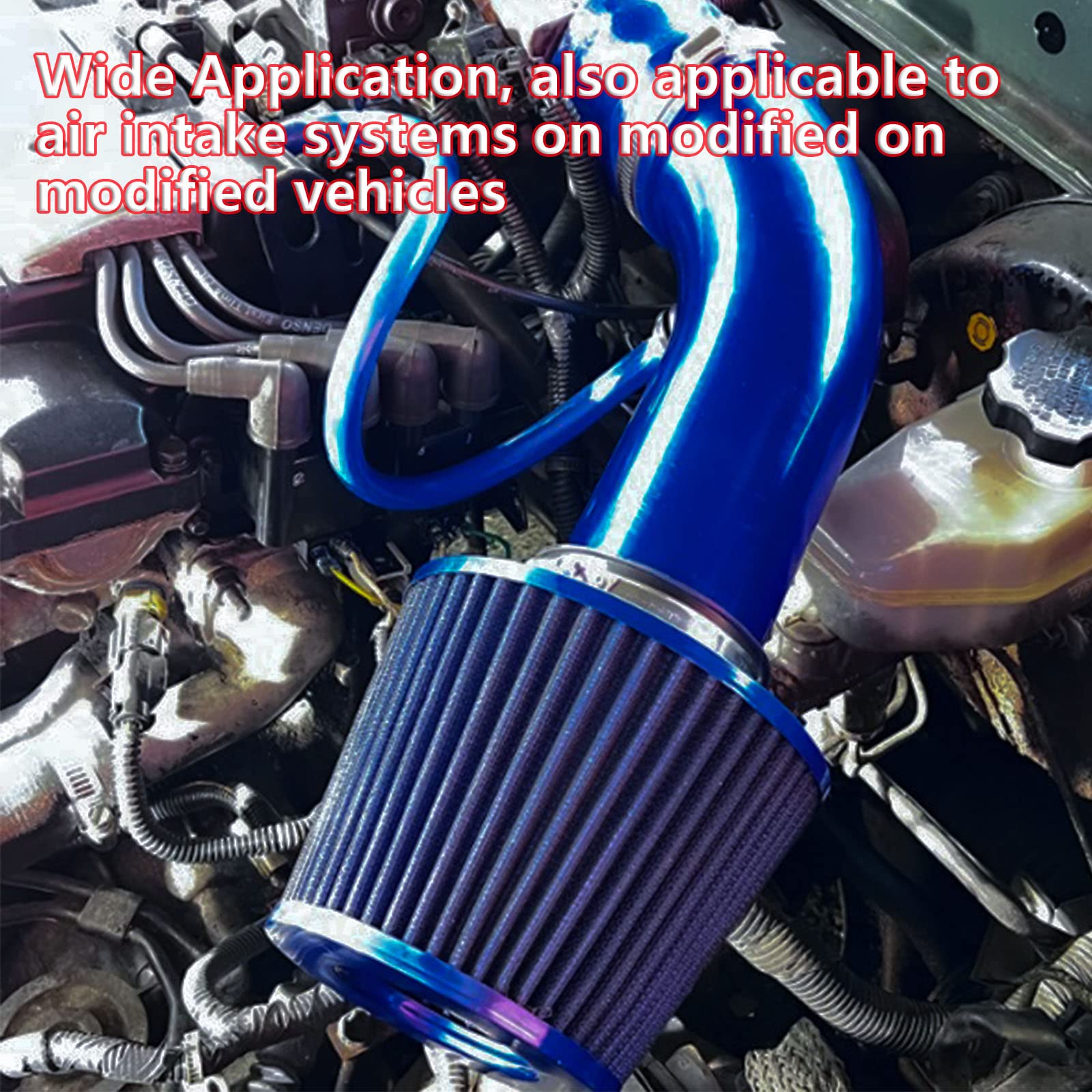 BAGARAATAN 3" Universal Car Cool Air Intake Kit Aluminum Automotive ...