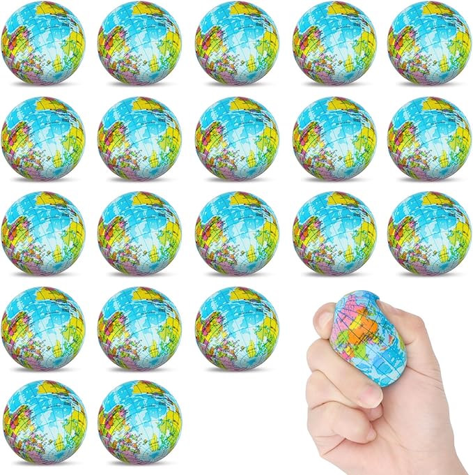 Amazon.com: Mini Globe Stress Balls 20 Pack Mini Earth Stress Balls ...