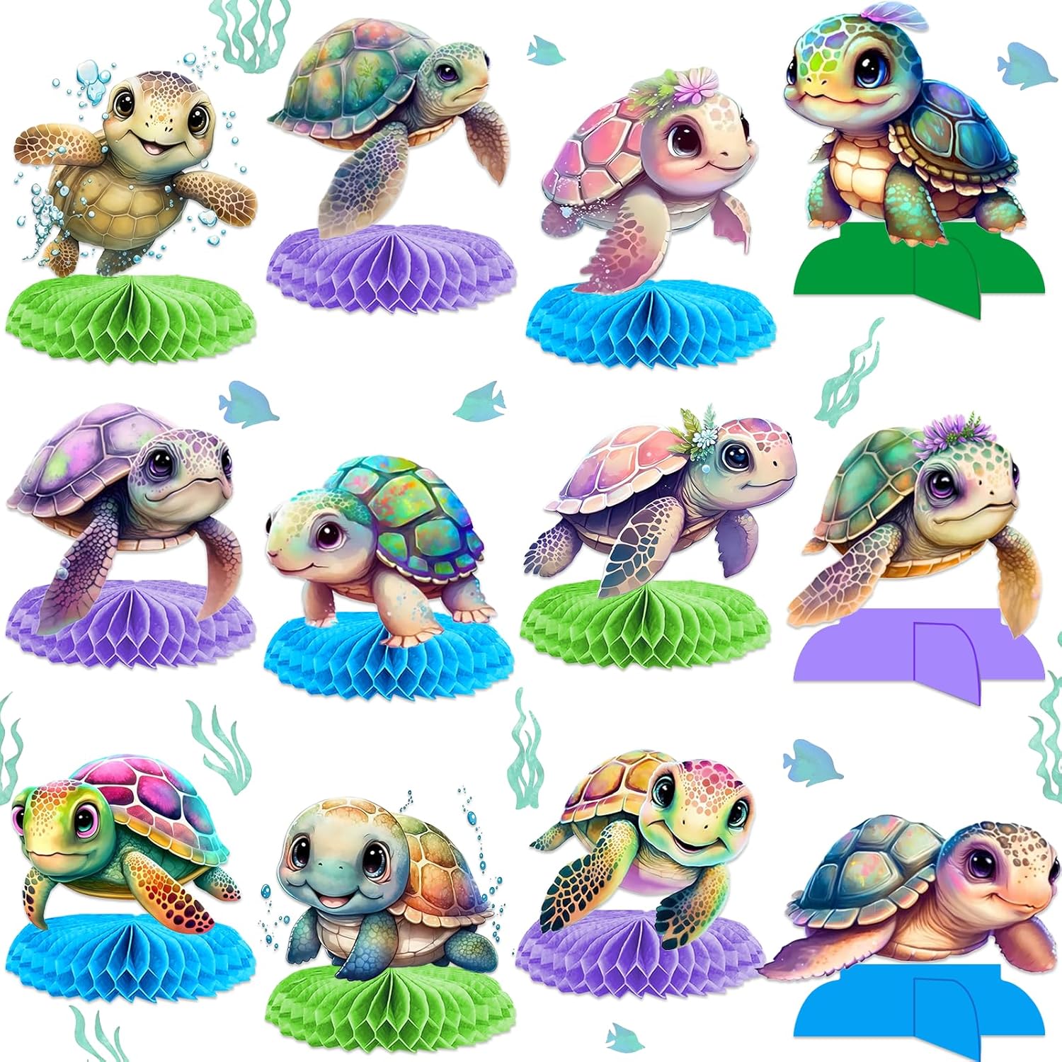 Amazon.com: Sea Turtle Honeycomb Centerpieces, Turtle Birthday Decorations, Turtle Birthday ...
