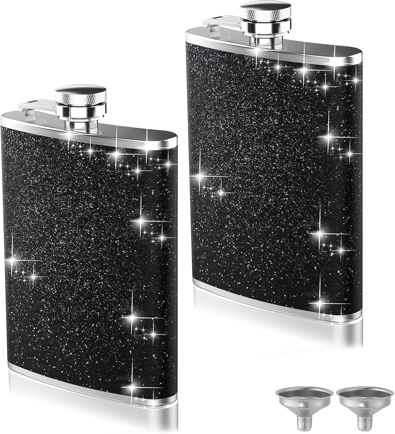 Amazon.com | 2-Pack 8 Oz Bling Hip Flasks for Liquor, Hianjoo Leakproof ...