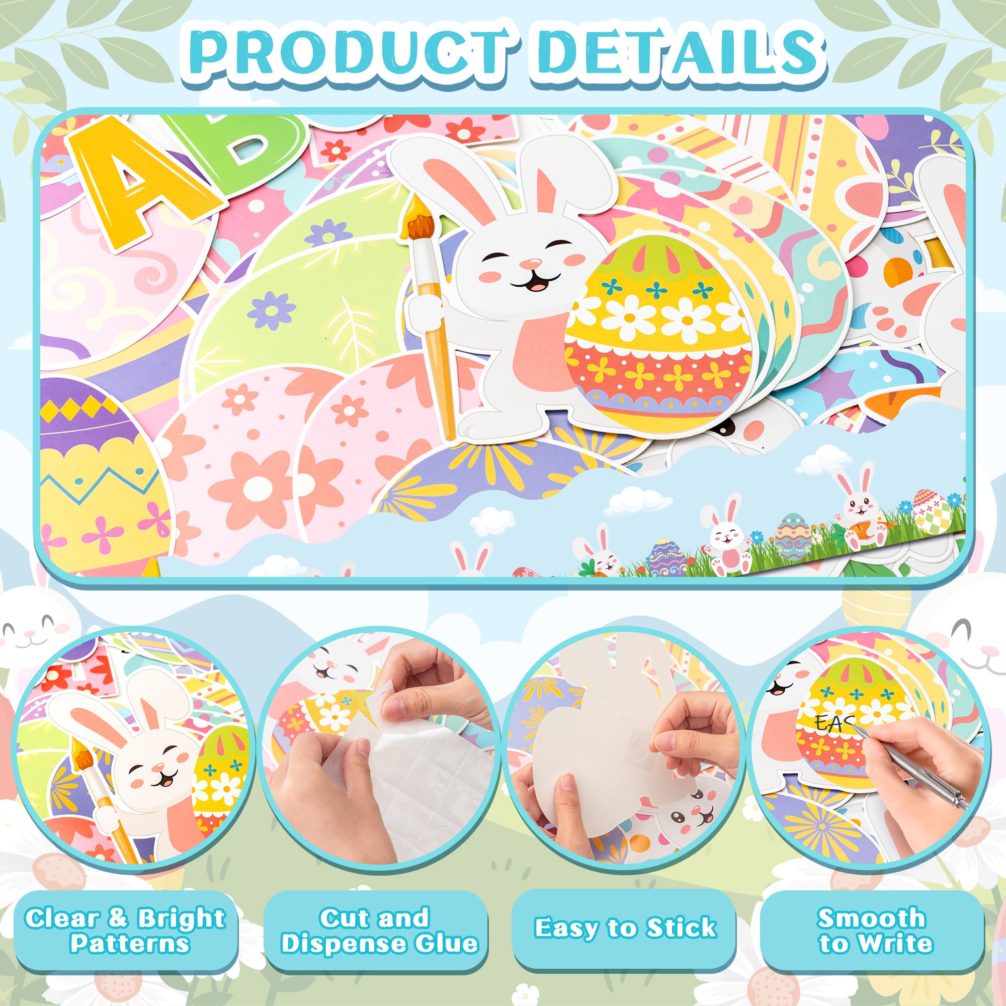 Snapklik.com : Easter Spring Egg Cutouts - 147Pcs Spring Easter Bunny ...