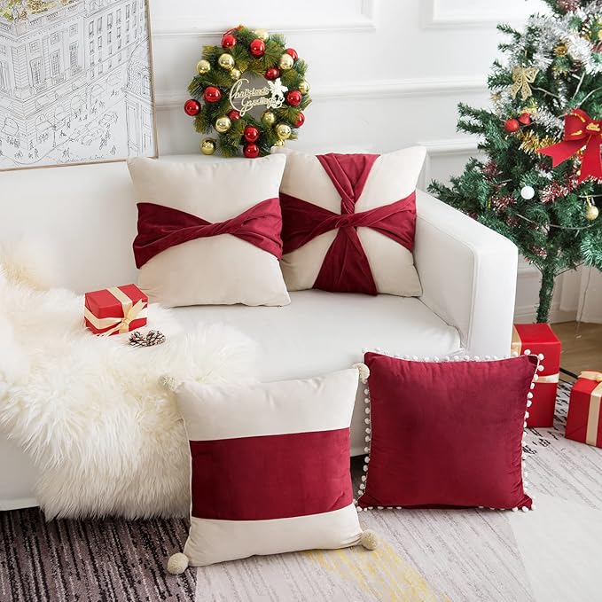 FabThing Lihio Set 0f 4 Cushion Covers Decorative Throw Pillows Covers ...