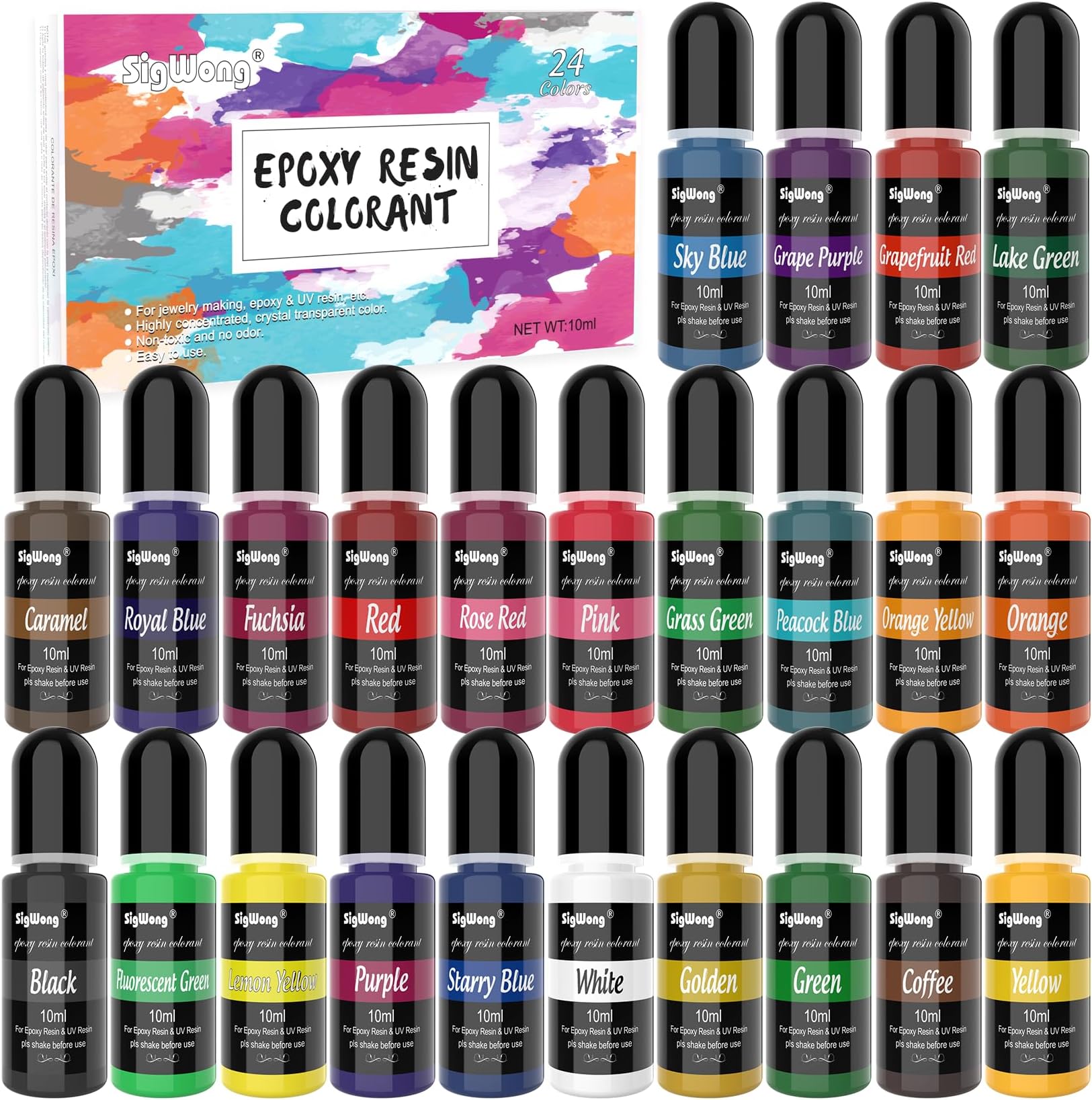 Amazon.com: Miraclekoo 18 Colors Epoxy Resin Pigment Opaque Liquid ...