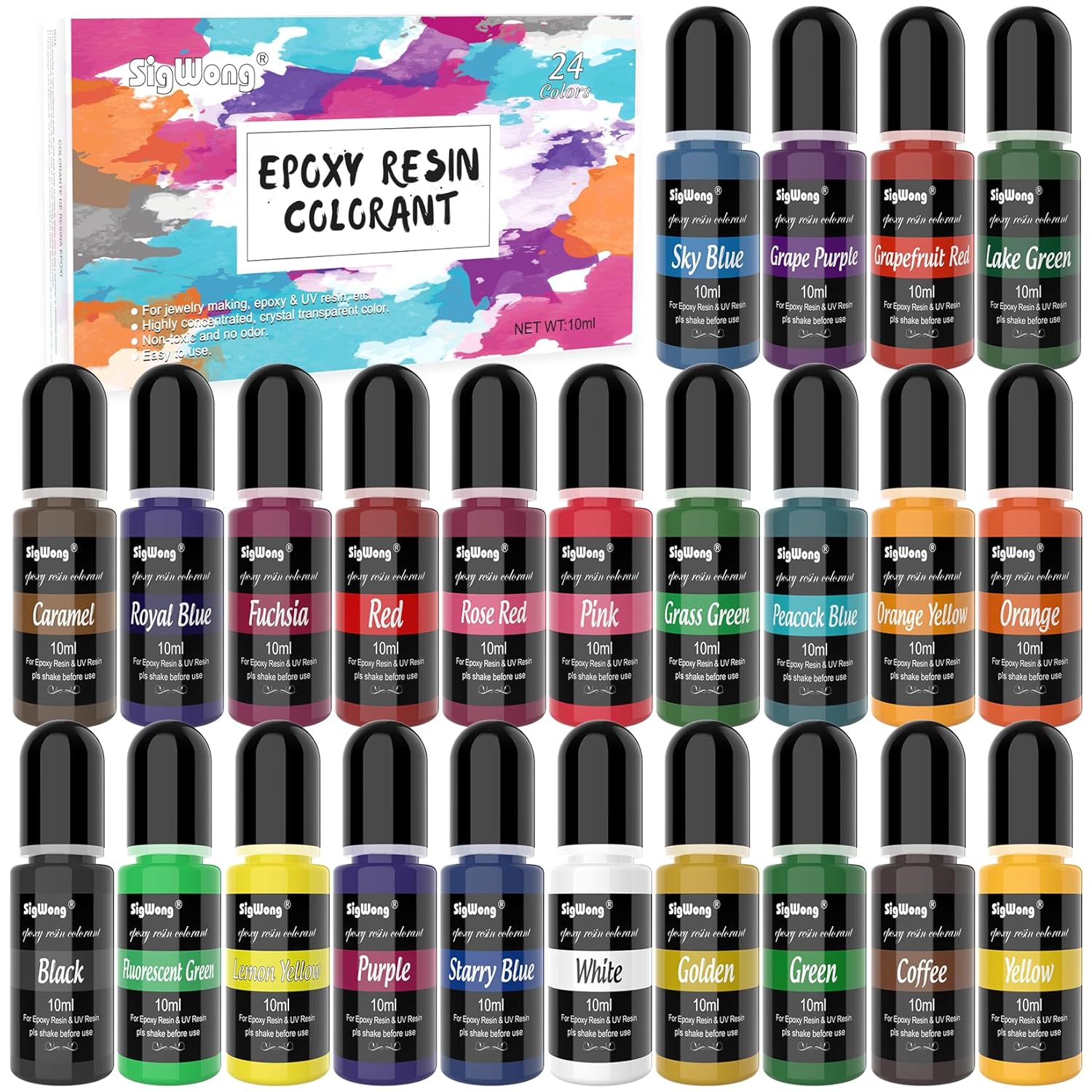 Epoxy Resin Pigment - 24 Color Liquid Epoxy Resin Colorant, Highly ...