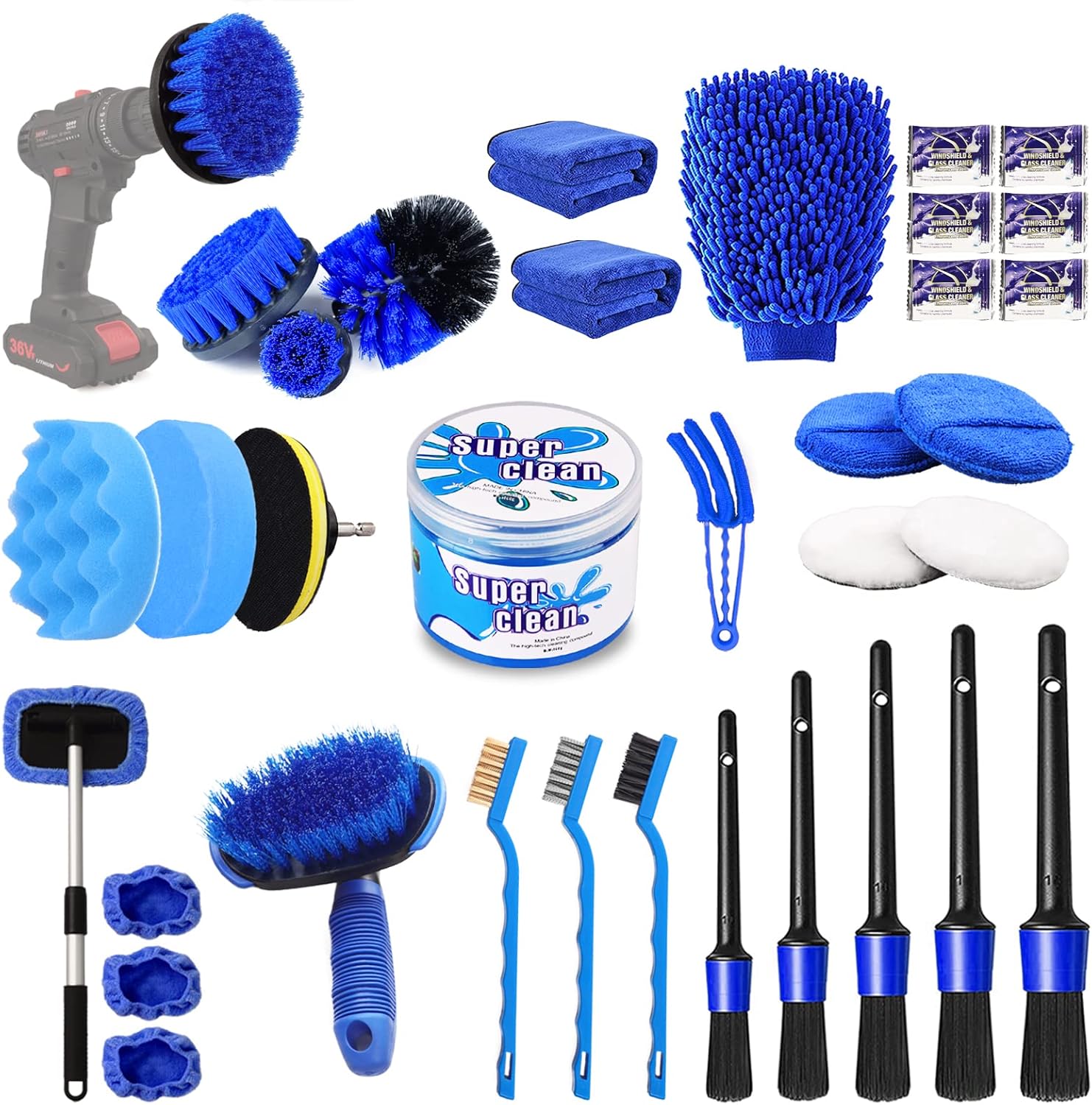 Amazon.com: Car Detailing kit, 35PCS Car Detailing Brush Set ...