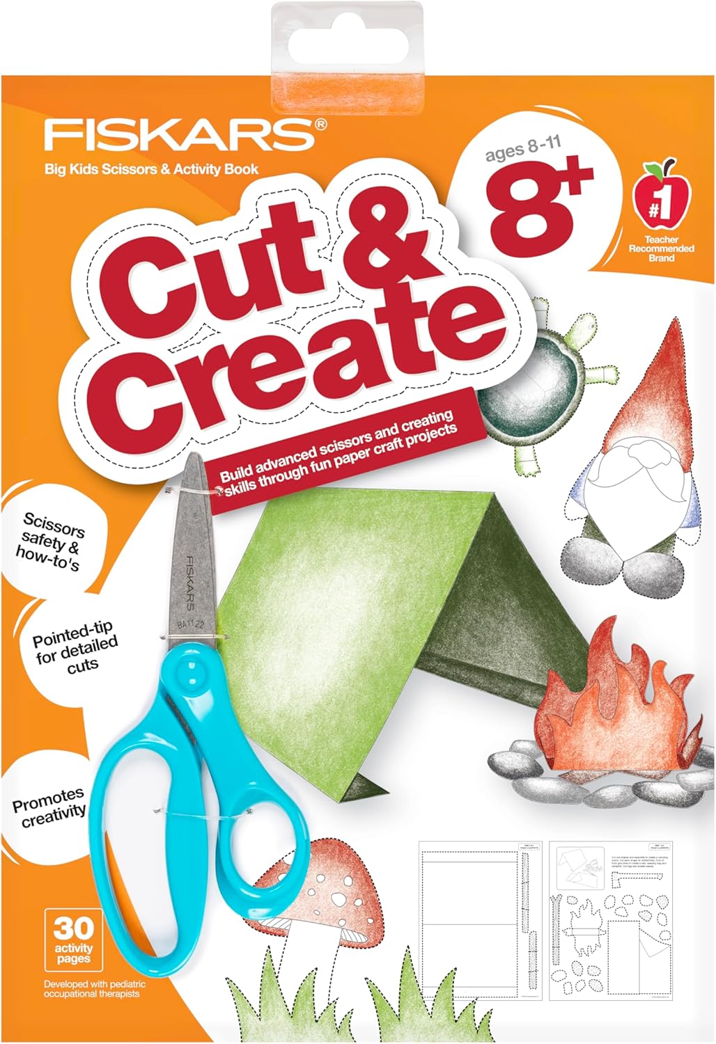 Amazon.com: Fiskars Cut & Create Activity Book with 6in Big Kids ...