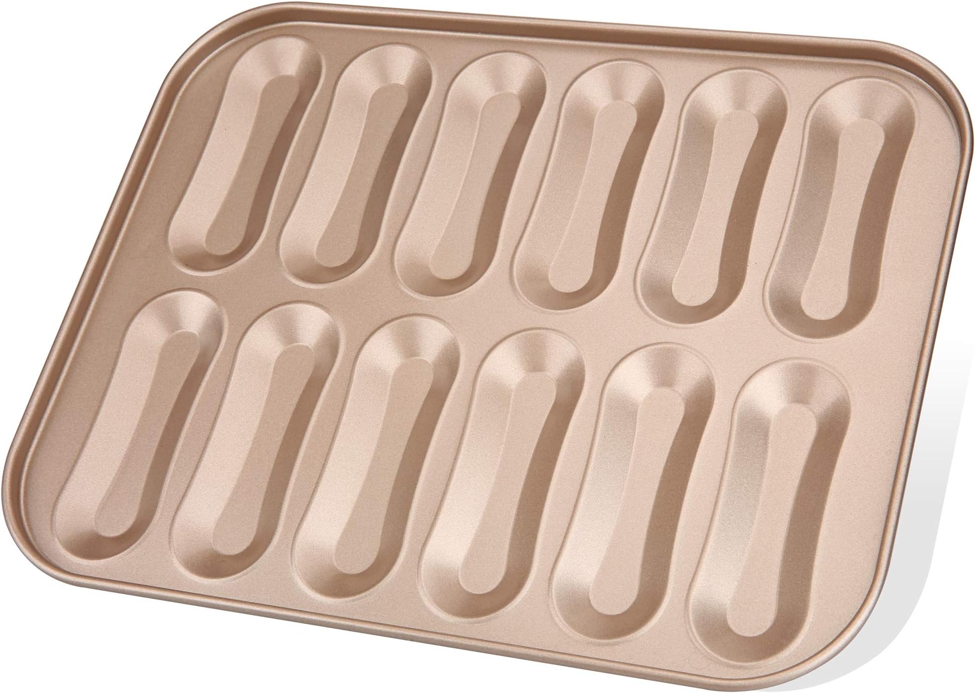 Amazon.com: Eclair Pan Cookie Biscuit Baking Trays Carbon Steel Mini ...