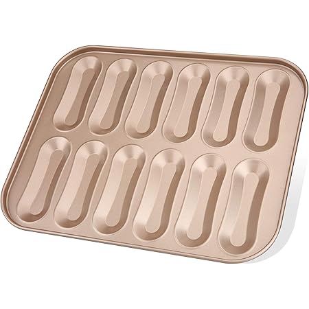 Amazon.com: Eclair Pan Cookie Biscuit Baking Trays Carbon Steel Mini ...