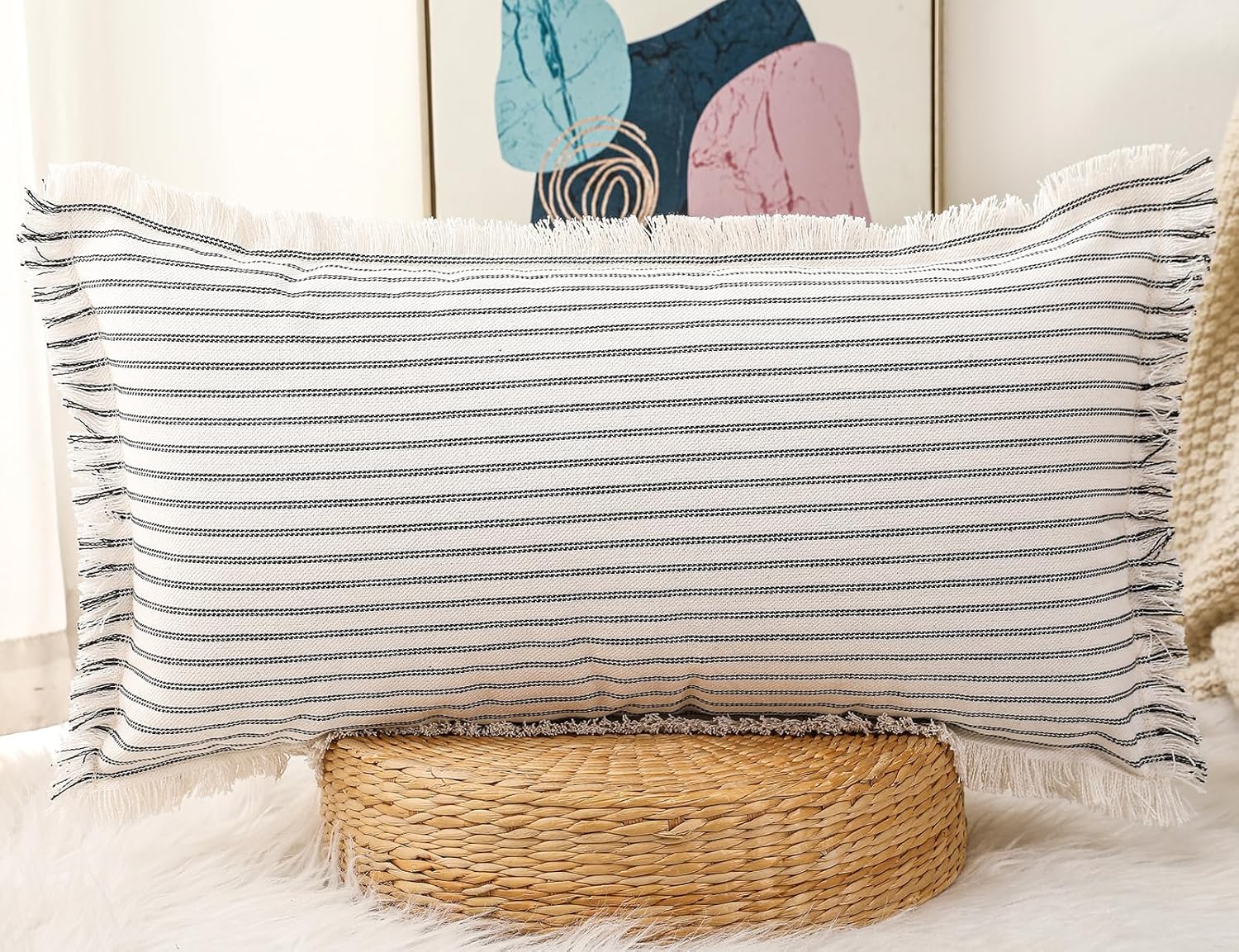 Amazon.com: PANOD Decorative Boho Long Lumbar Pillow Cover 14x20,Super ...