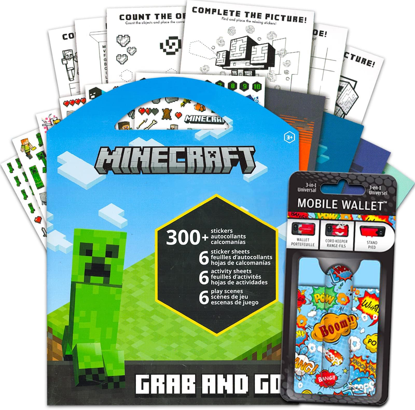 Amazon.com: Minecraft Sticker Activity Set for Kids - Minecraft Grab ...