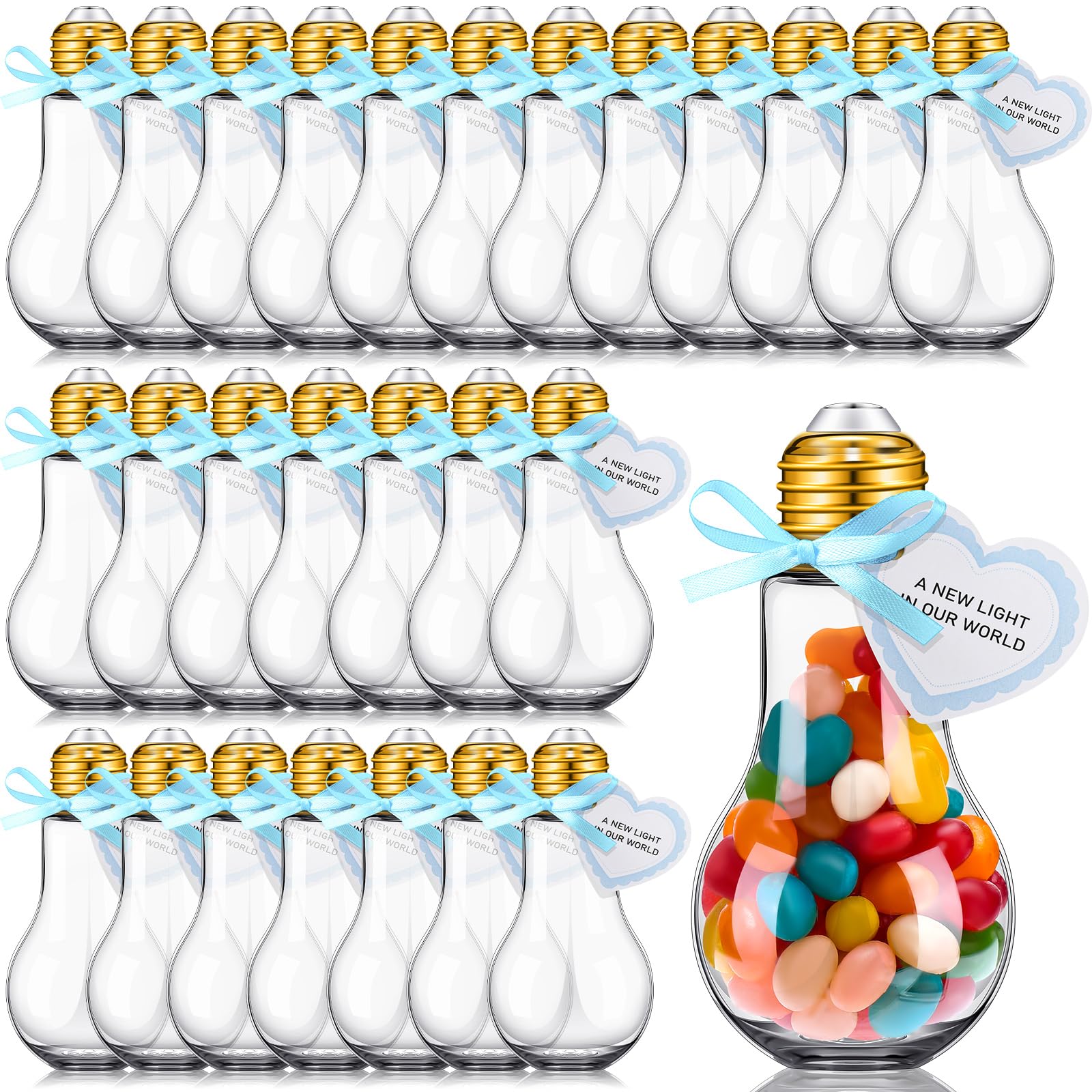 Amazon.com: Crtiin 36 Set 100 ml Plastic Light Bulb Jars Clear Fillable ...