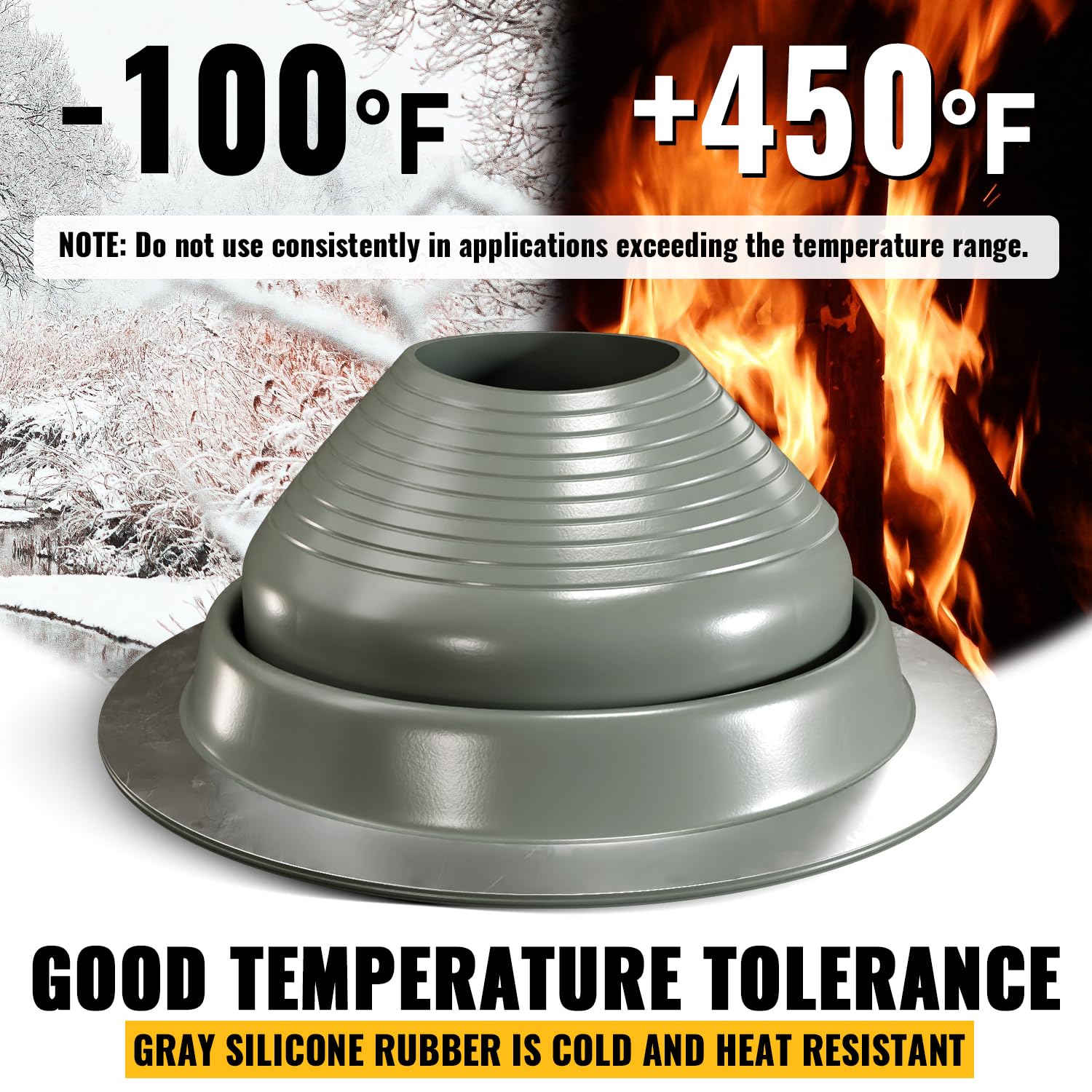 Snapklik.com : #6 Metal Roof Pipe Flashing Boot, Silicone Pipe Flashing ...