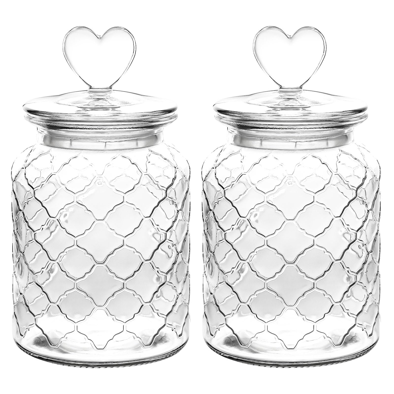 Amazon.com: WHJY Set of 2 32oz Airtight Glass Jars Decorative Jars, Jar ...