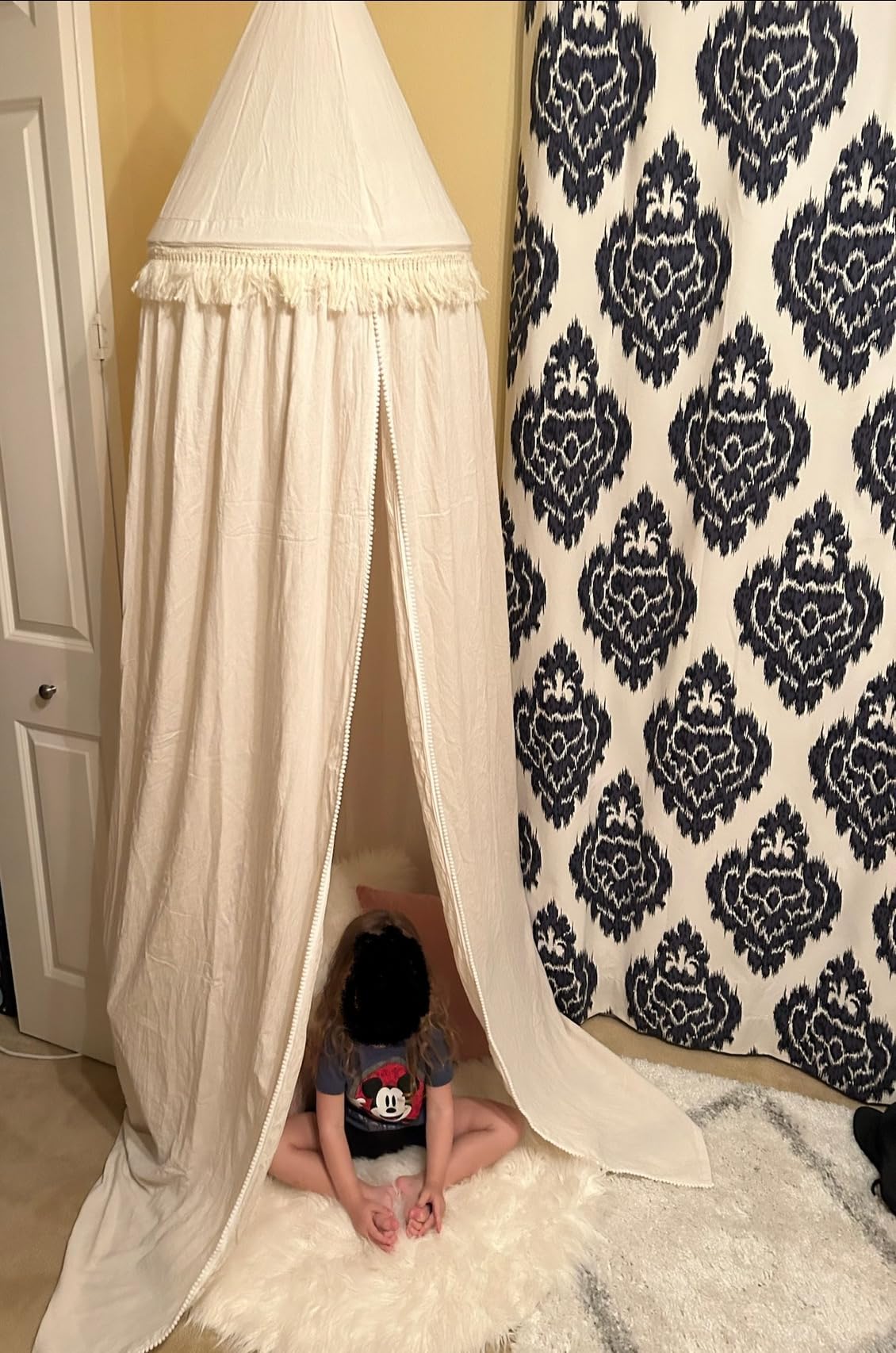 $6/mo - Finance Kids Bed Canopy for Girls, Beige Crib Canopy with ...