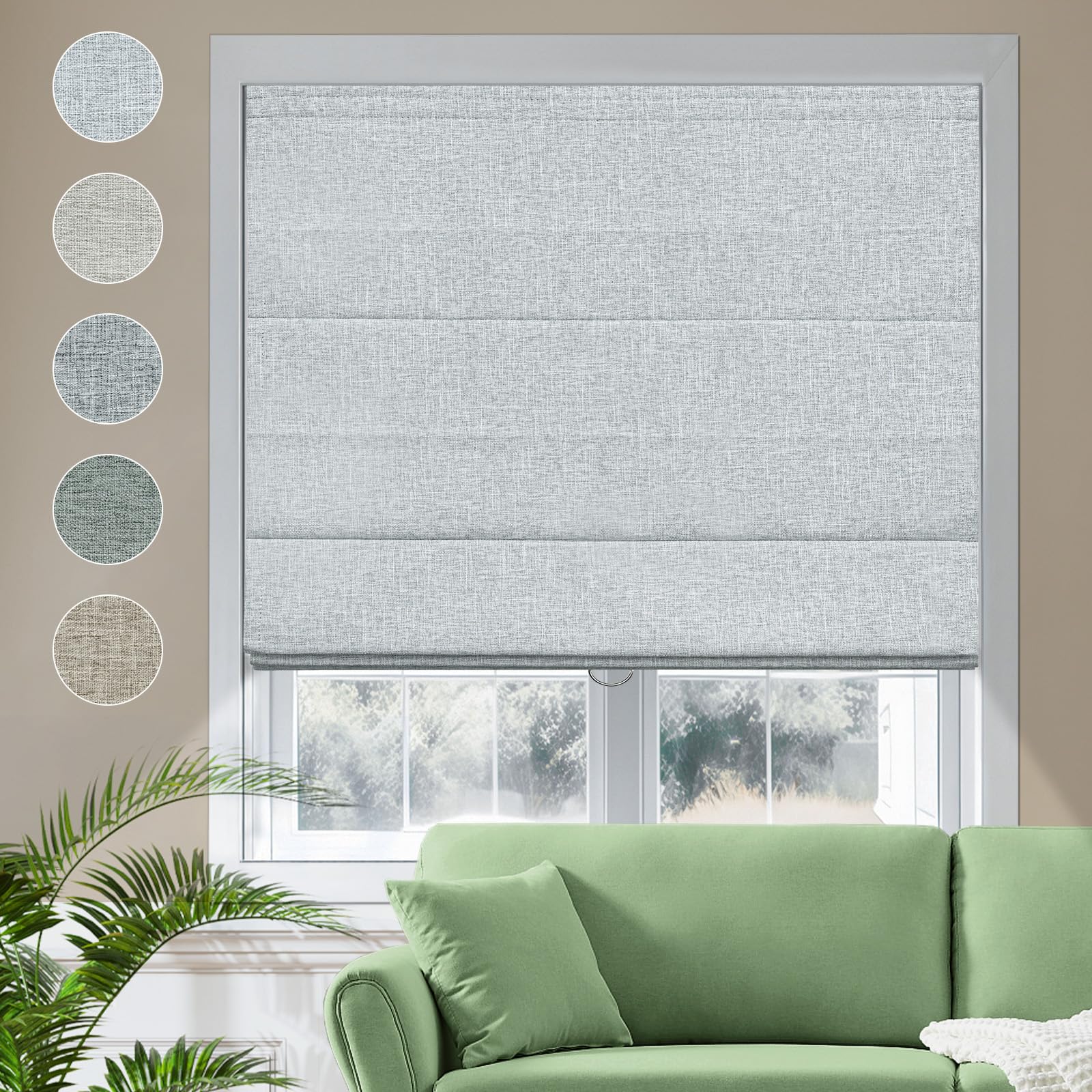 Amazon.com: MiLin Cordless Roman Shades for Windows - Blackout Roman ...