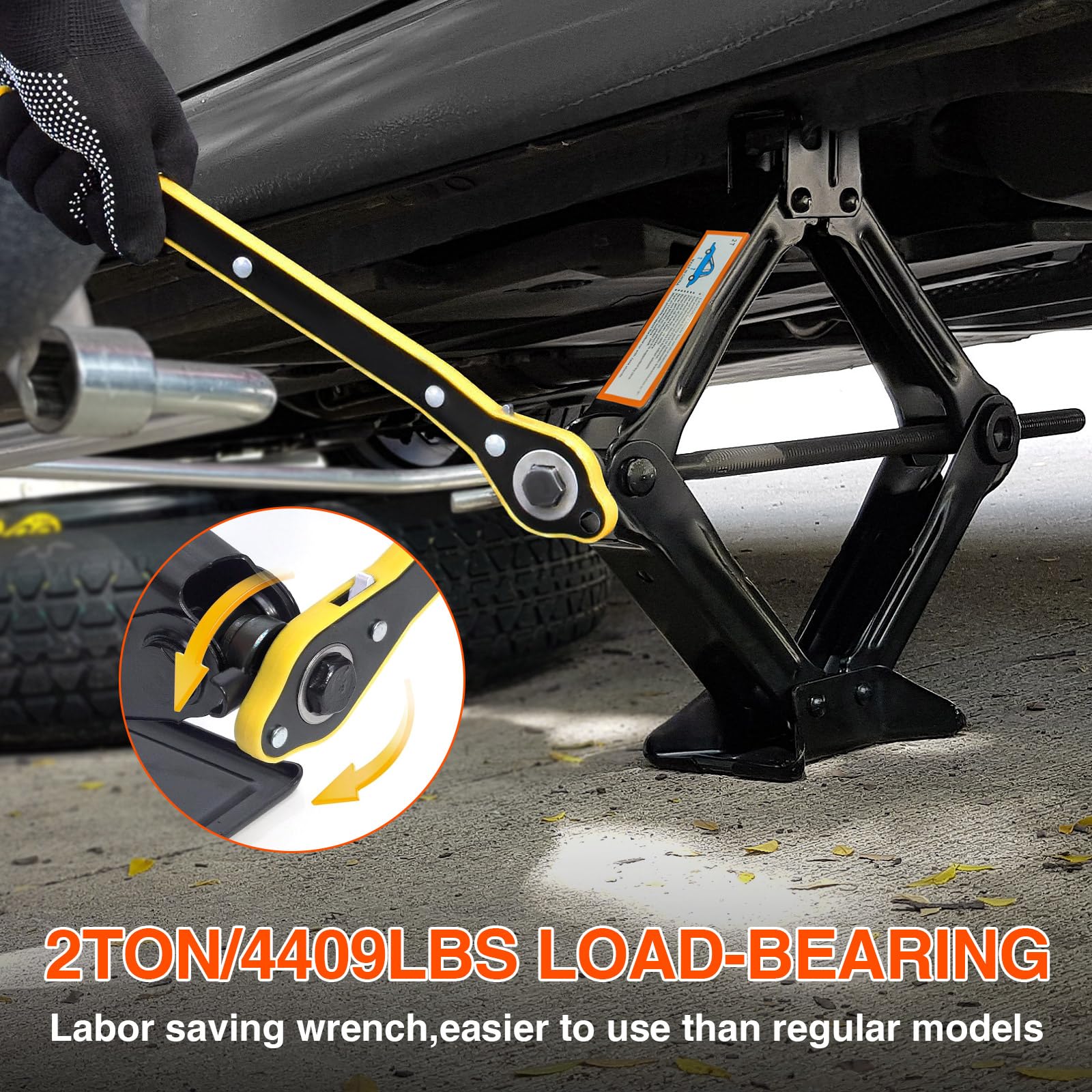 For Car 2 Ton Car Jack Kit - Complete Emergency Tire Changing Set With ...