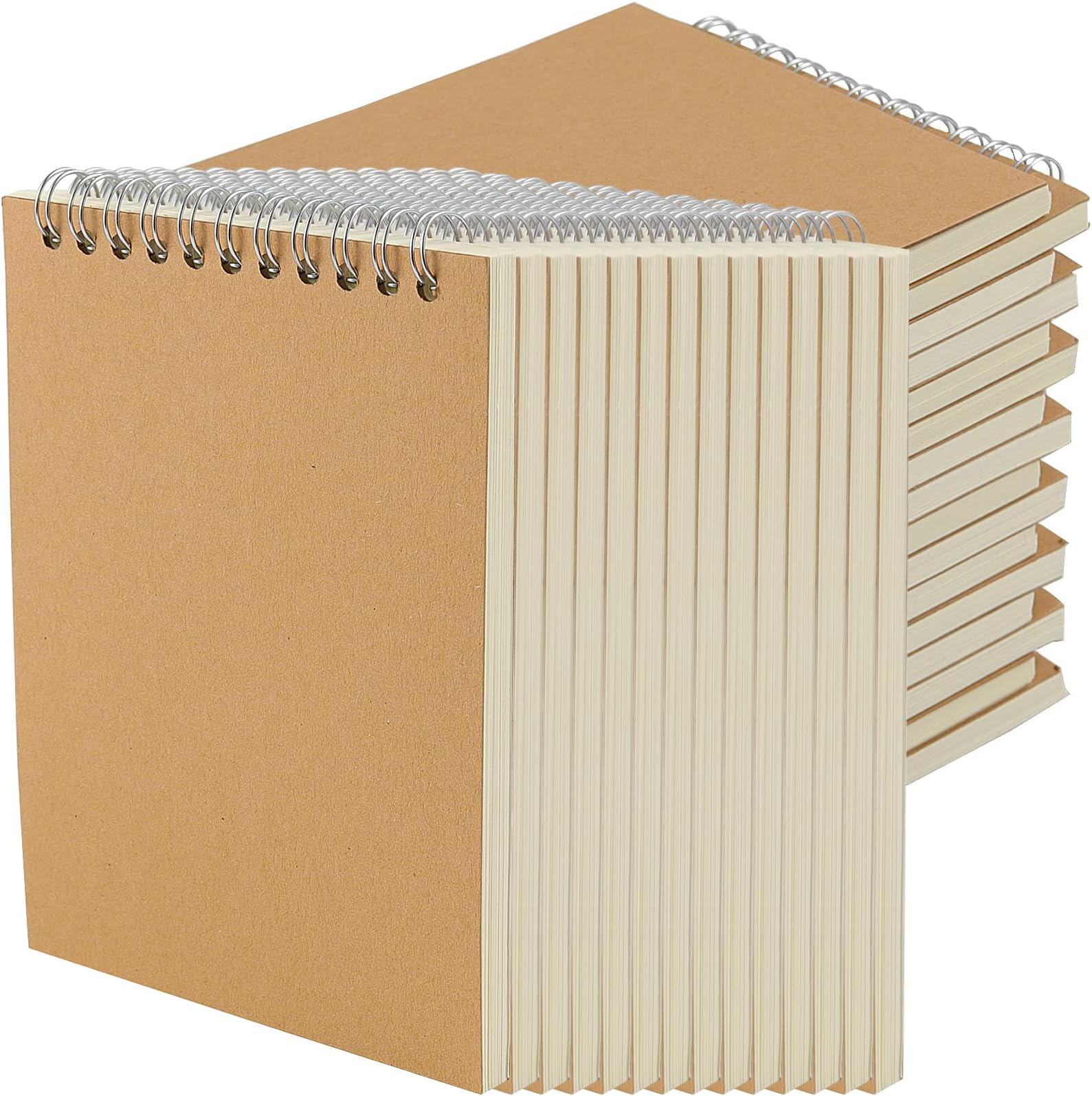 Amazon.com: HOZEON 22 Pack A6 Spiral Sketchbook, Spiral Bound Drawing Pad, Blank Kraft Cover ...