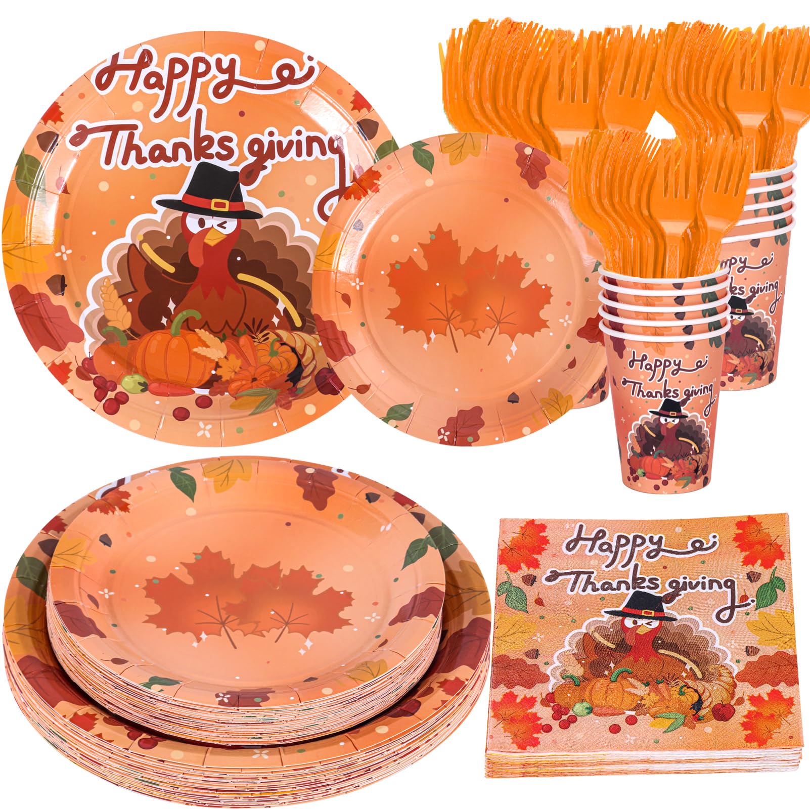 Amazon.com: Decodinli Thanksgiving Party Supplies Serves 25 ...