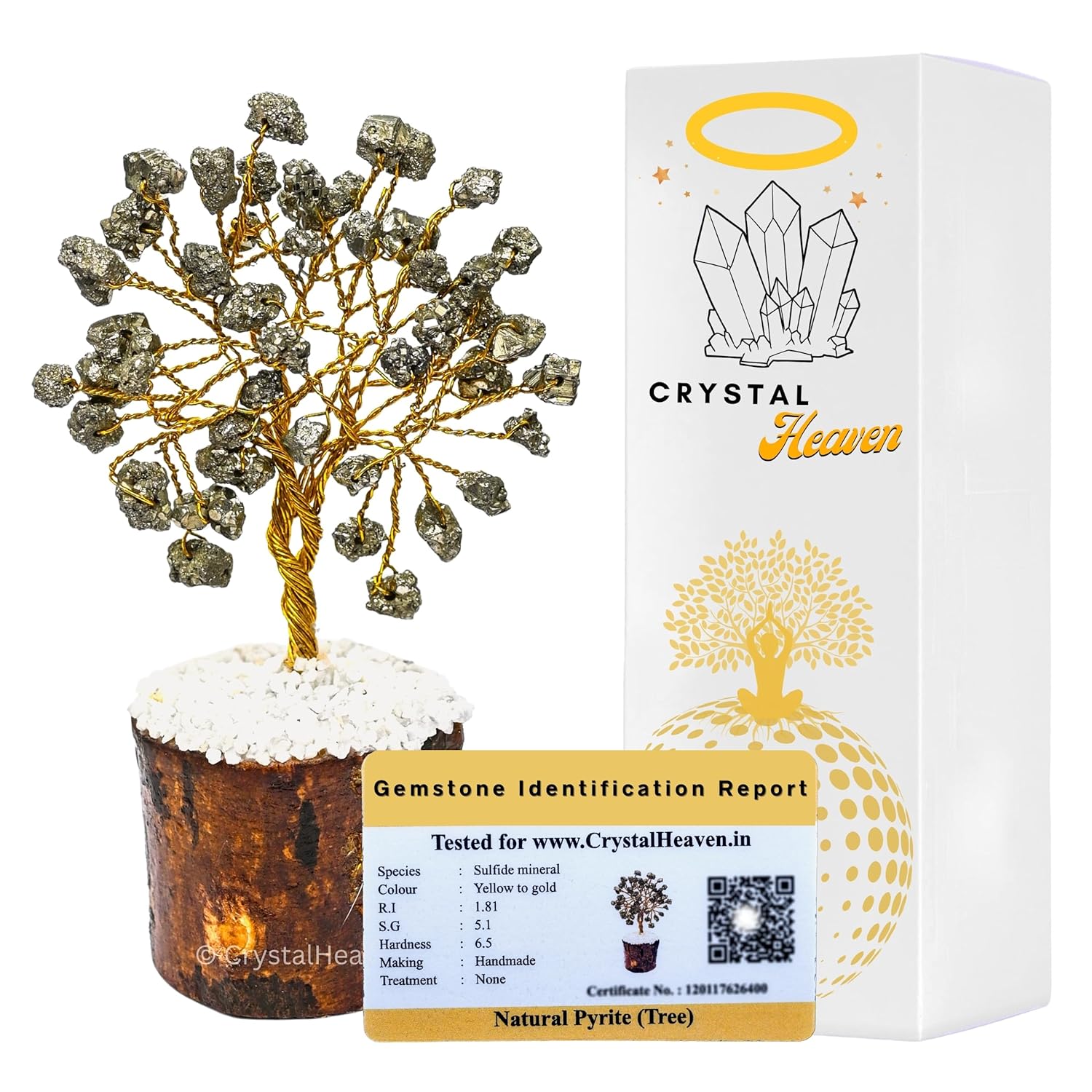 Buy Crystal Heaven Pyrite Stone Tree - Original Raw Pyrite Crystal Tree ...
