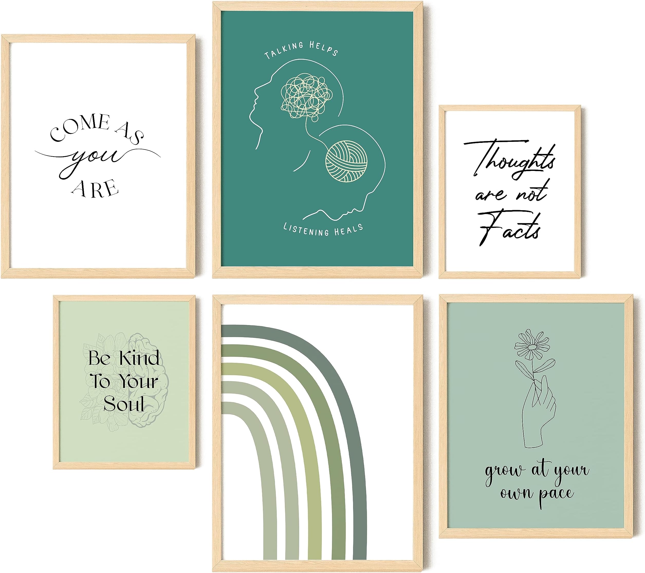 Amazon.com: kunlisa Grounding Techniques Mental Health Boho Rainbow ...