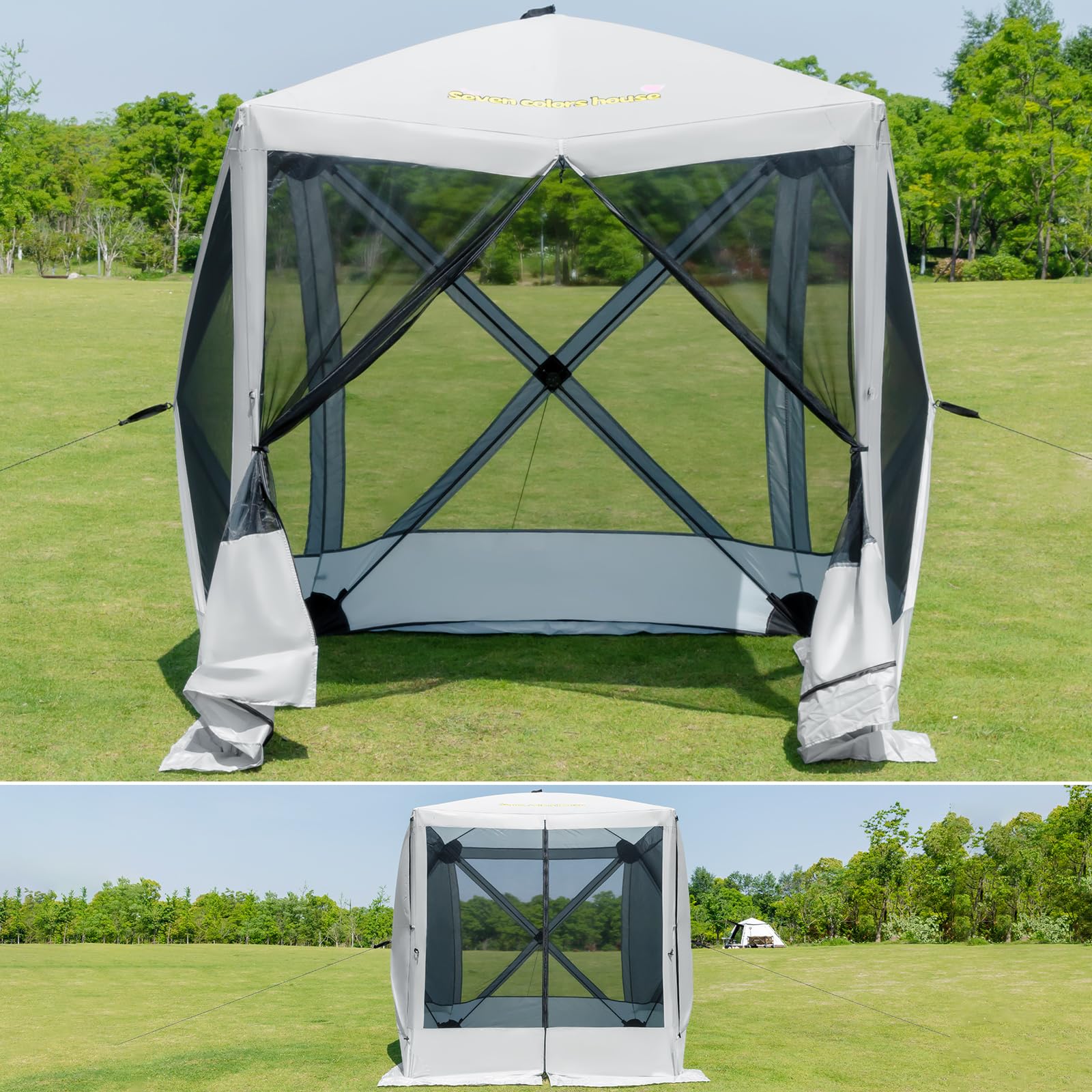 Seven Color House Pop Up Screen Tent House for Camping 4 Sided Portable ...