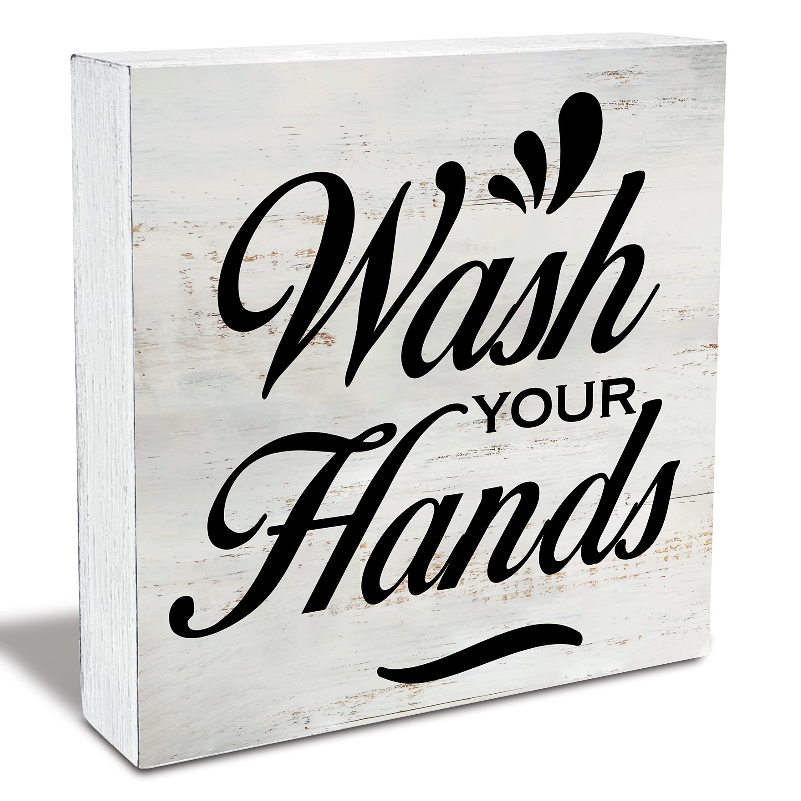 Amazon.com: Wash Your Hands Wood Box Sign Rustic Wooden Box Sign ...