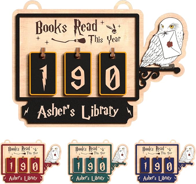 Amazon.com: Personalized Wooden Books Reading Tracker, Custom Book Read ...