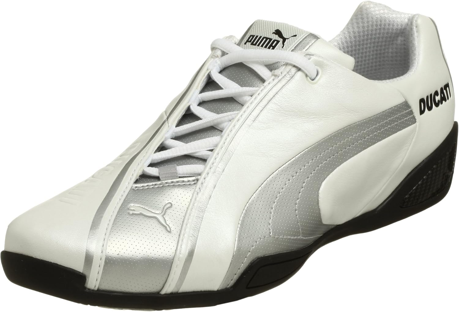 Amazon.com | PUMA Men's Panigale Sneaker,White/Silver/Black,4 M | Shoes