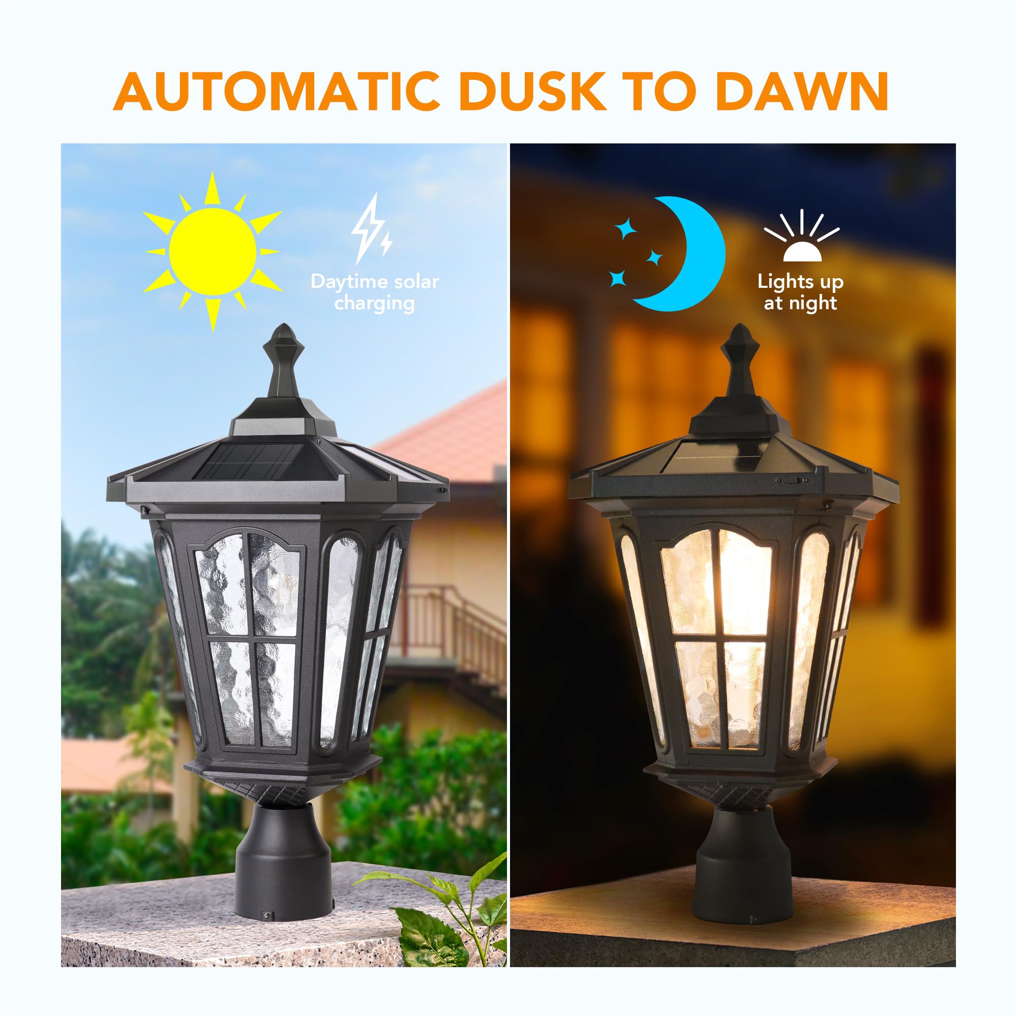 Octagon Lamp Post Outside Lighting Tapered Light Pole | AL 4M Black