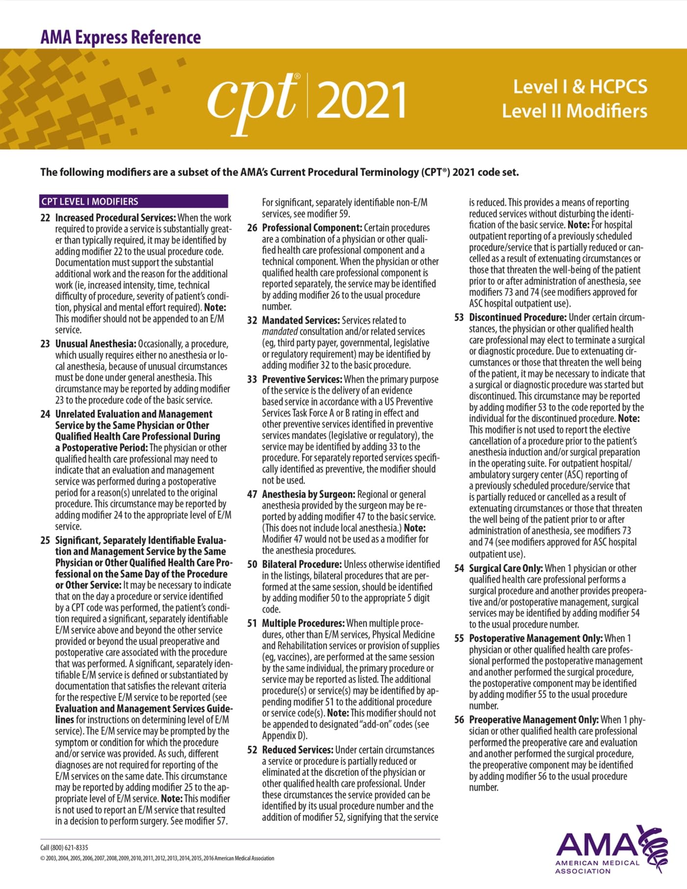 Amazon.com: Level I & HCPCS Level II Modifiers 2021 Express Reference ...