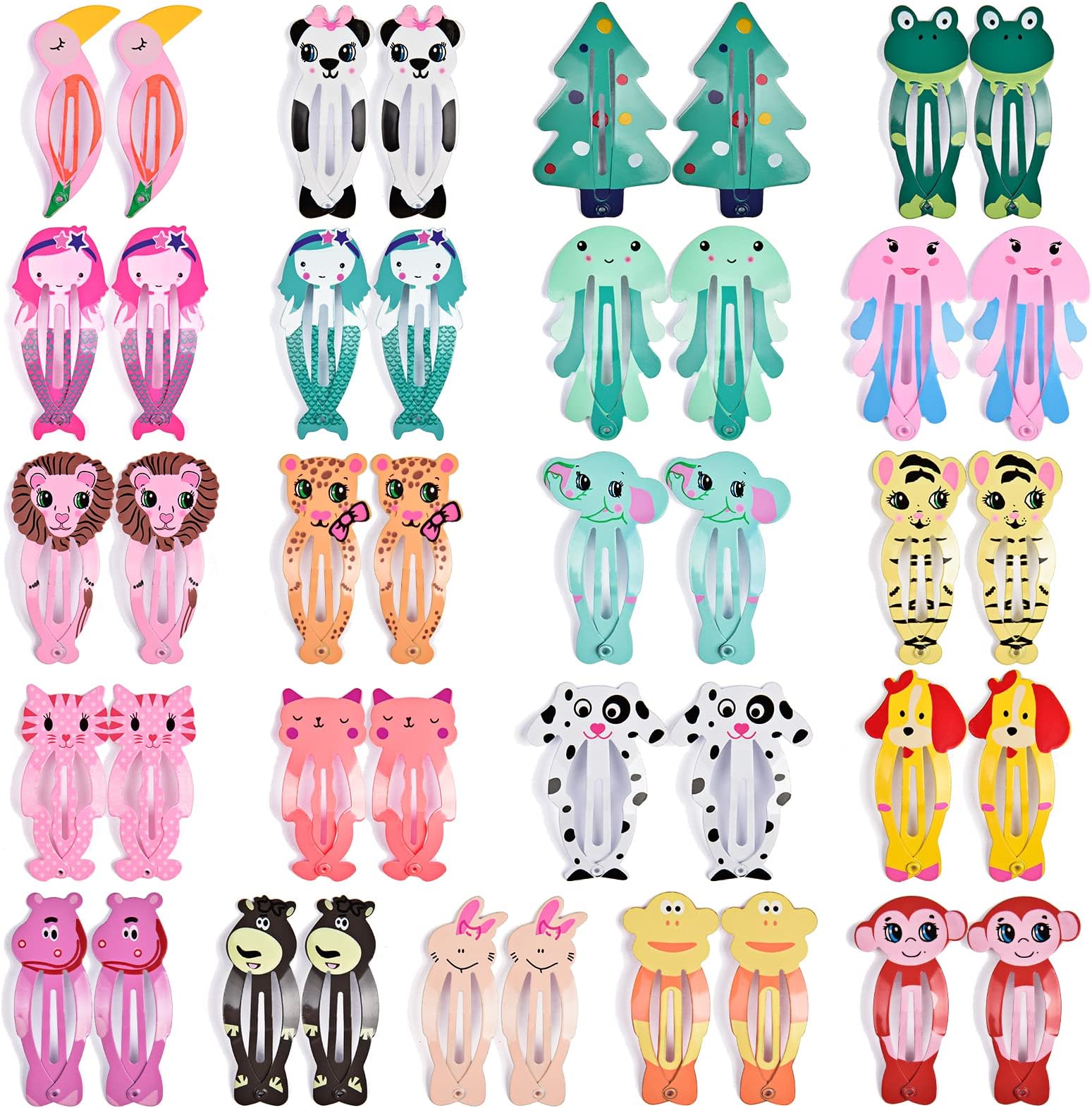 Amazon.com: IKOCO Hair Clips for Girl, 42Pcs Animal Pattern Snap Hair ...