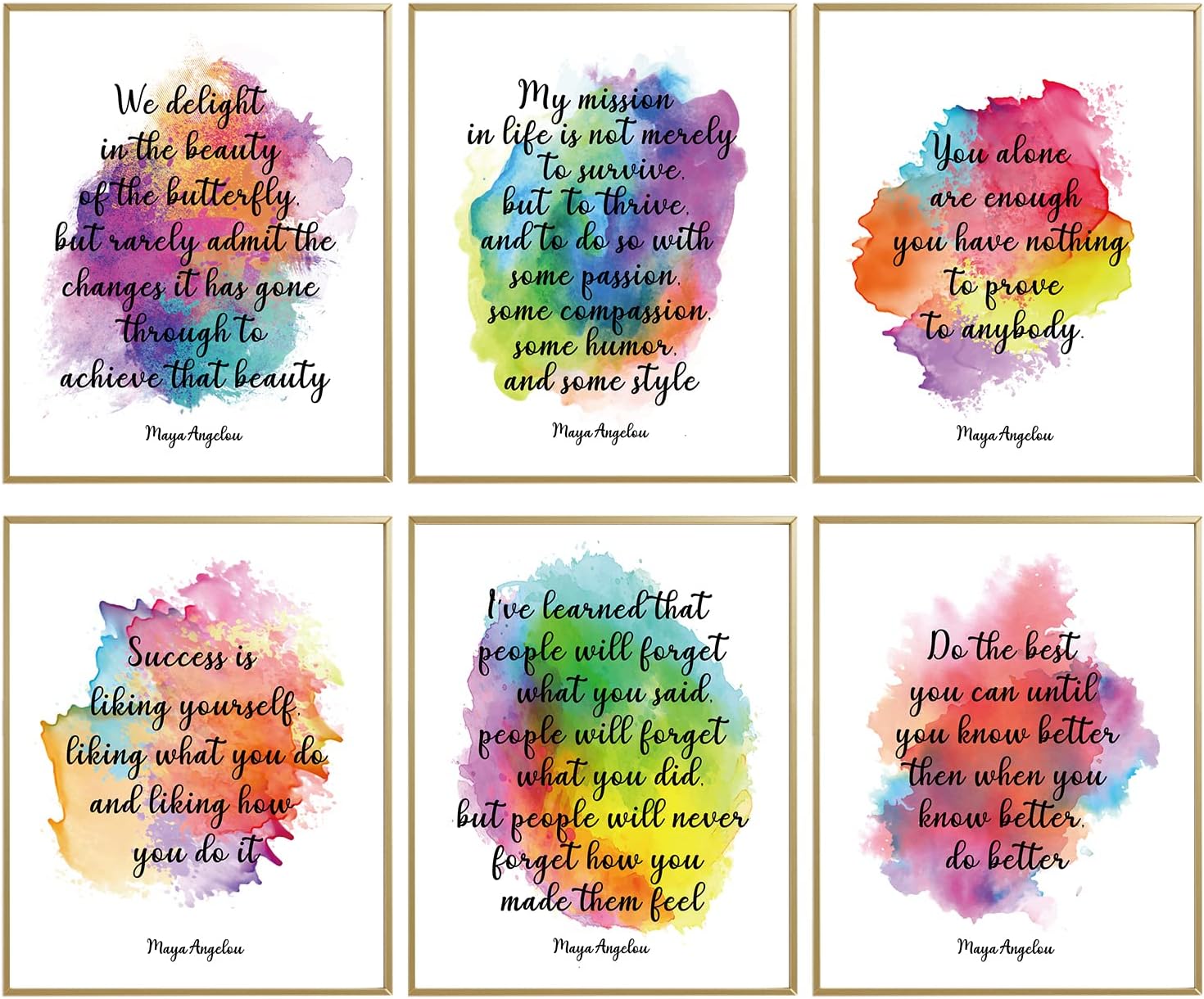 Amazon.com: MTL HOE Maya Angelou Quotes Wall Art, African American ...