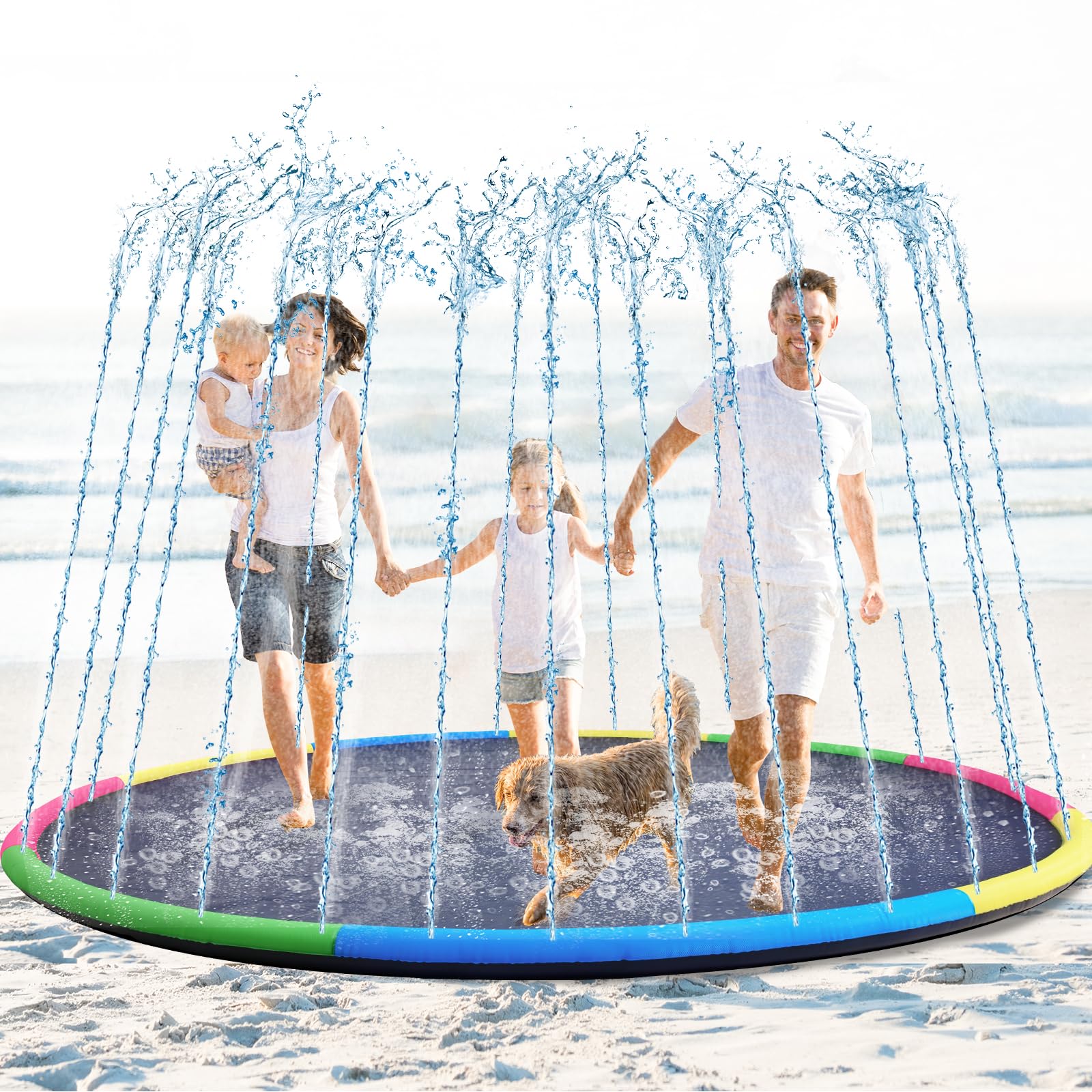 Snapklik.com : Lewtemi 8 Ft Giant Non Slip Splash Pad 96" For Adult And ...