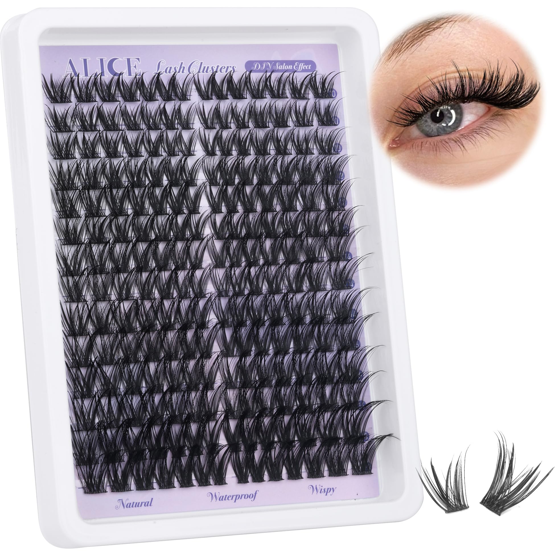 Amazon.com: ALICE Lash Clusters Wispy Cluster Eyelash Extensions 192pcs ...
