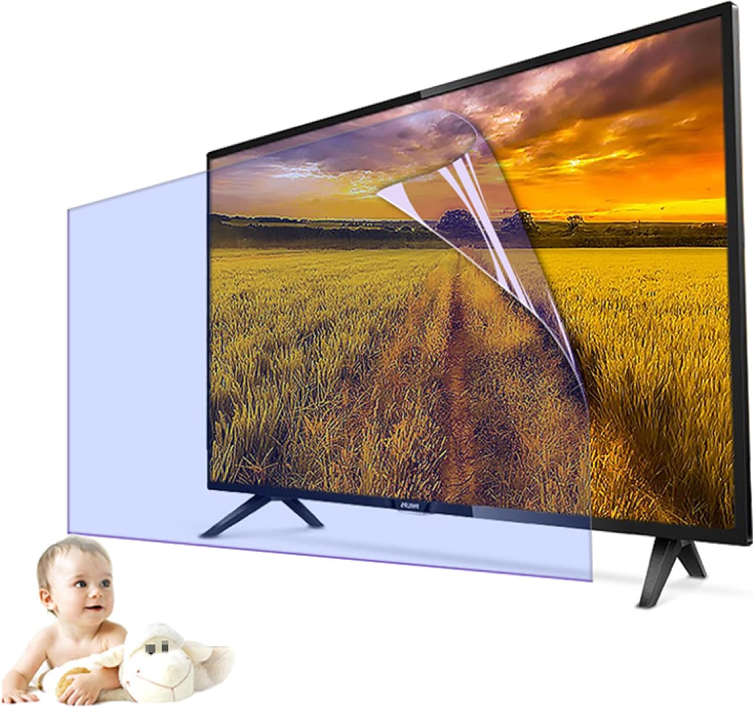 Protetor de tela de TV anti-reflexo fosco para LCD de 32 a 75 polegadas ...