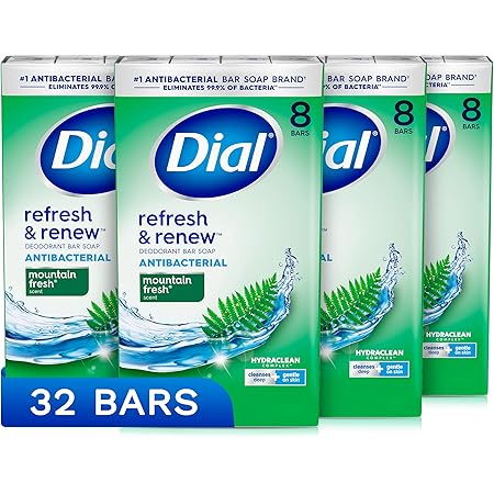 Amazon.com : Dial Antibacterial Bar Soap, Refresh & Renew, Mountain ...